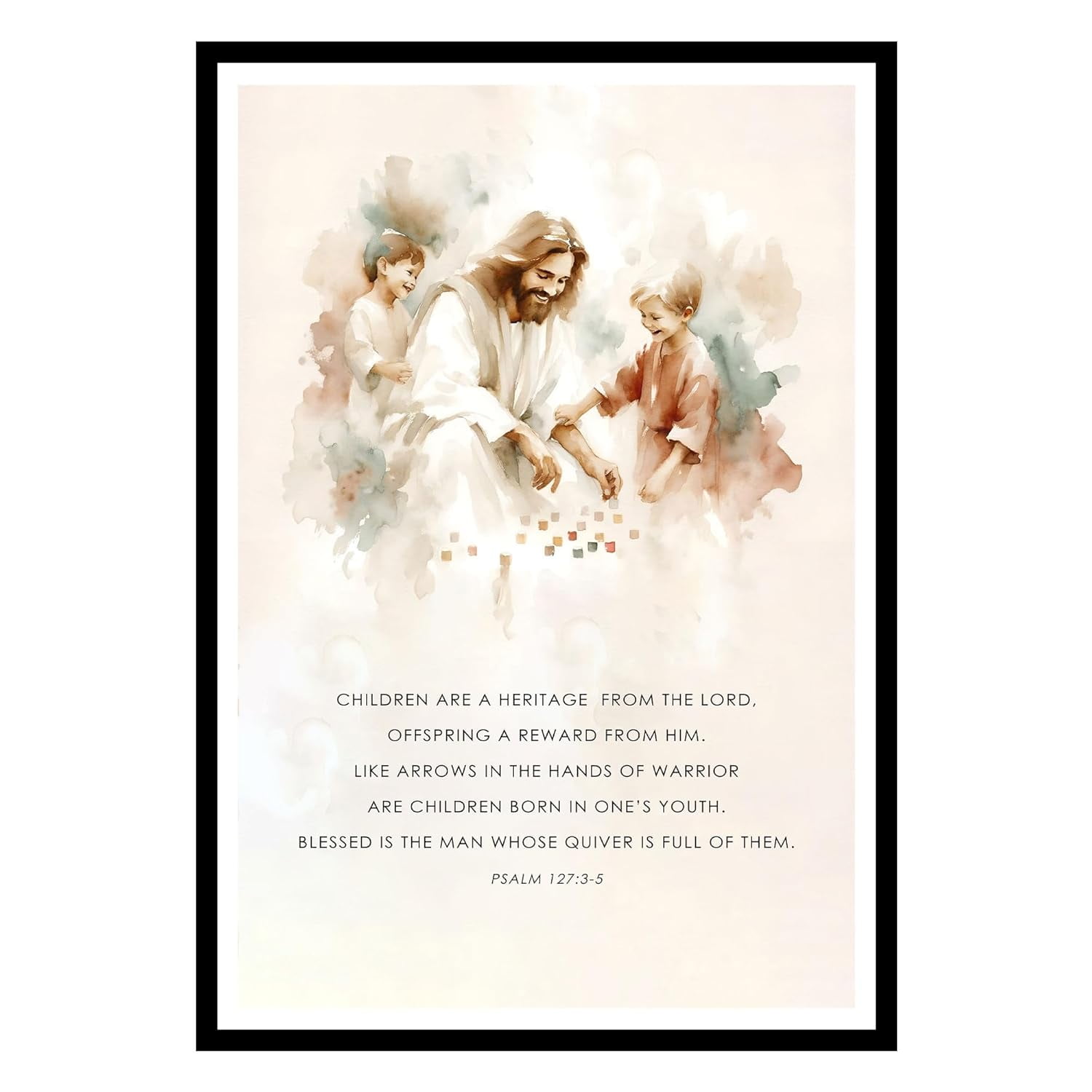 Eastern Print Psalm 127:3-5 Wall Art, Christian Wall Art, Jesus Poster ...