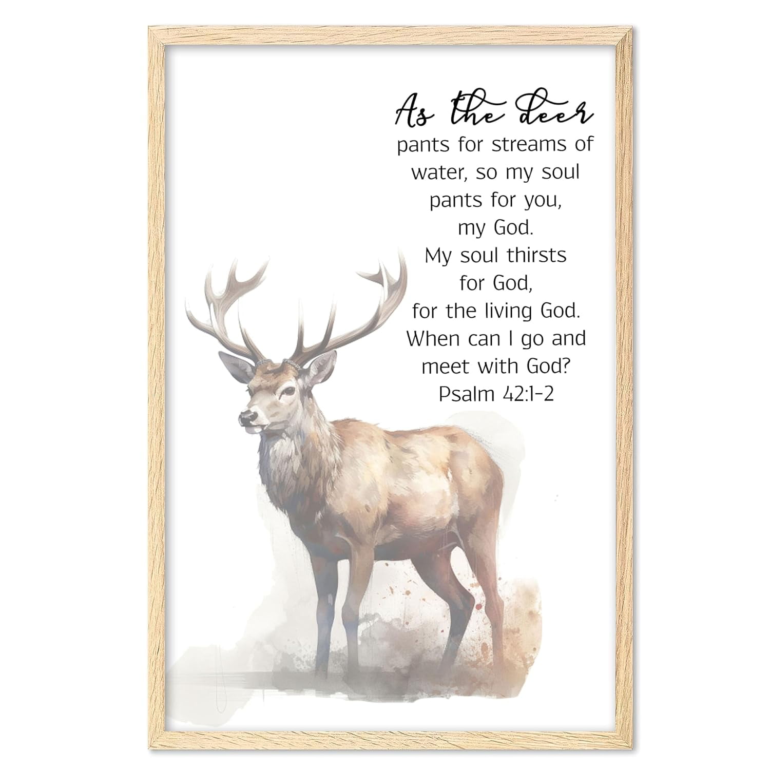 Eastern Print Psalm 42:1-2, As The Deer Pants For God, Scripture Art ...