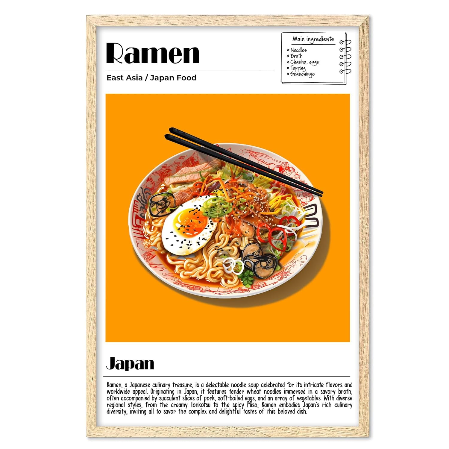 Eastern Print Ramen Poster, Food Wall Art, Japan Food Print, Modern ...