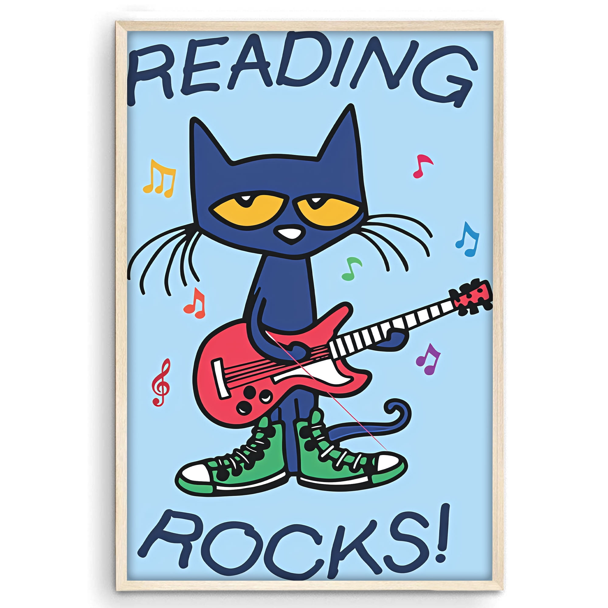 Eastern Print Reading Rocks Poster - Bold Typography Wall Art for Book ...