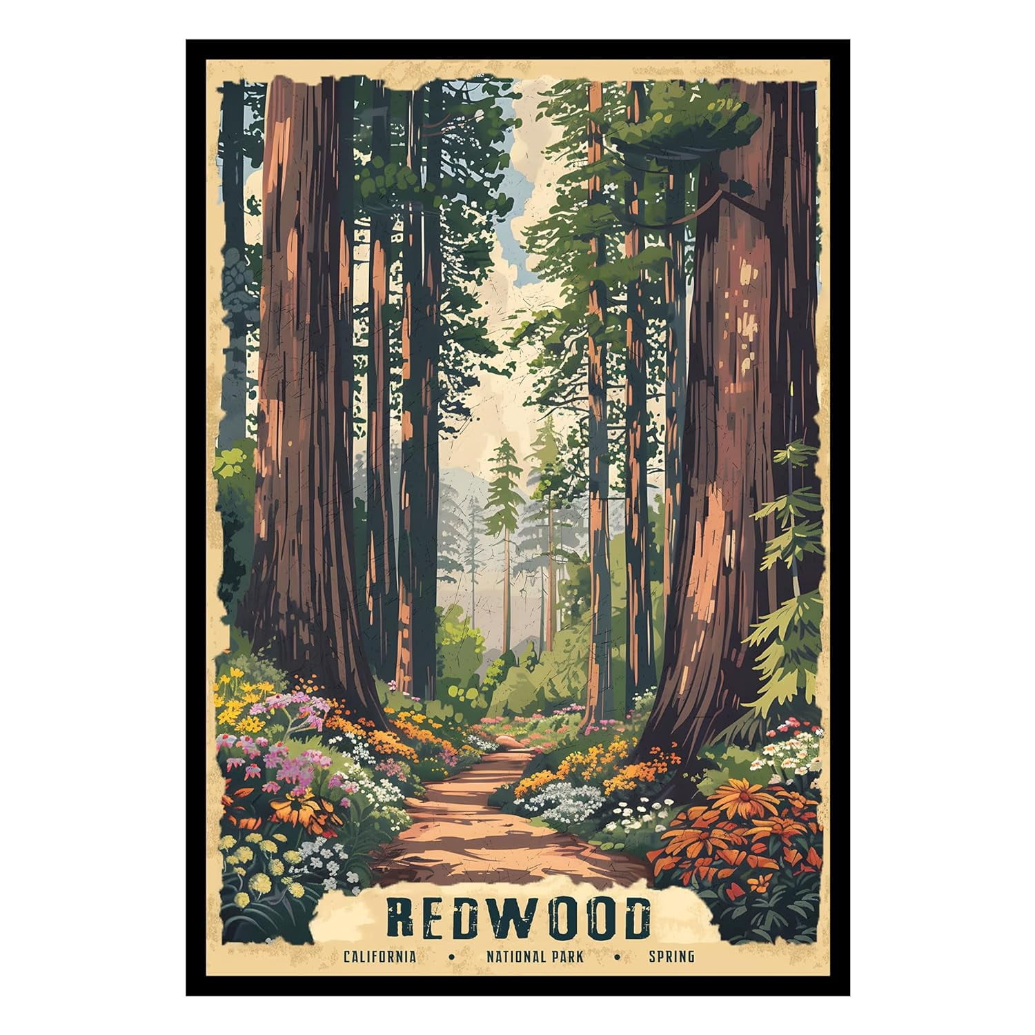 Eastern Print Redwood National Park, Redwood National Park Wall Art ...
