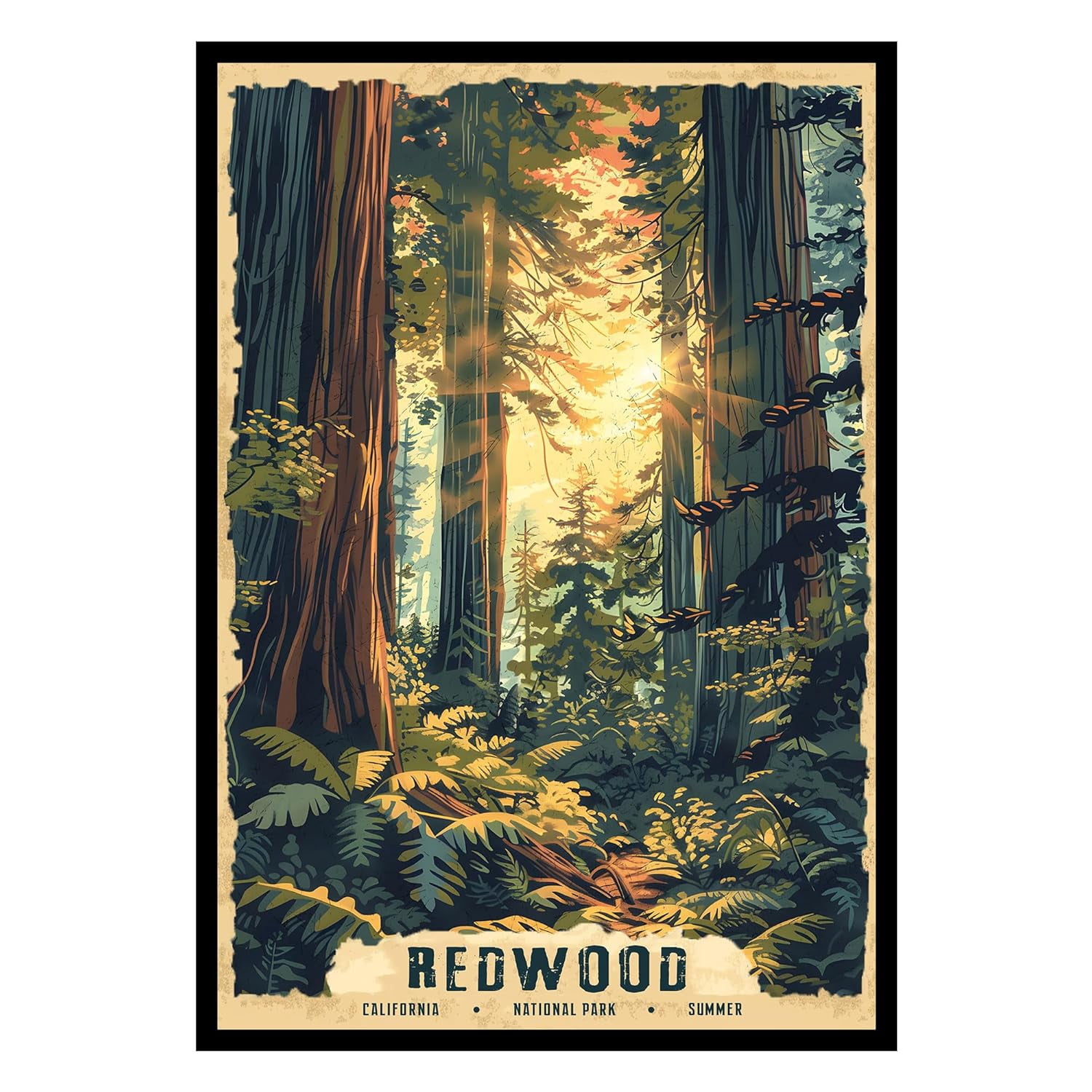 Eastern Print Redwood National Park, Redwood National Park Wall Art ...