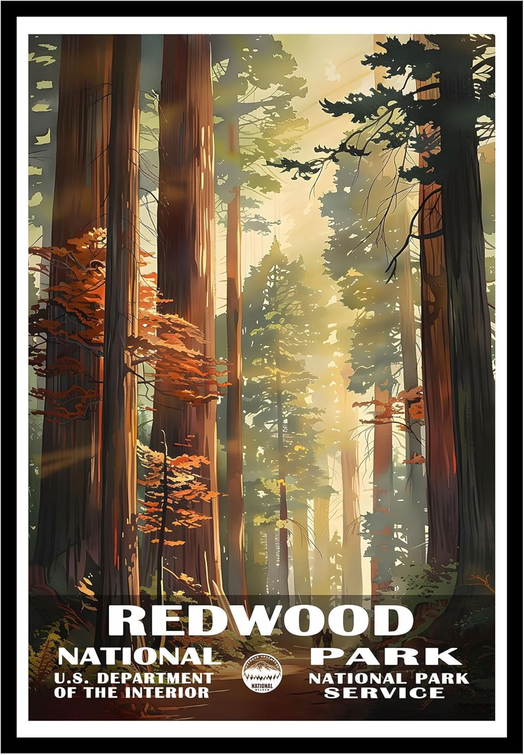 Eastern Print Redwood National Park Wall Art, National Parks Abstract ...