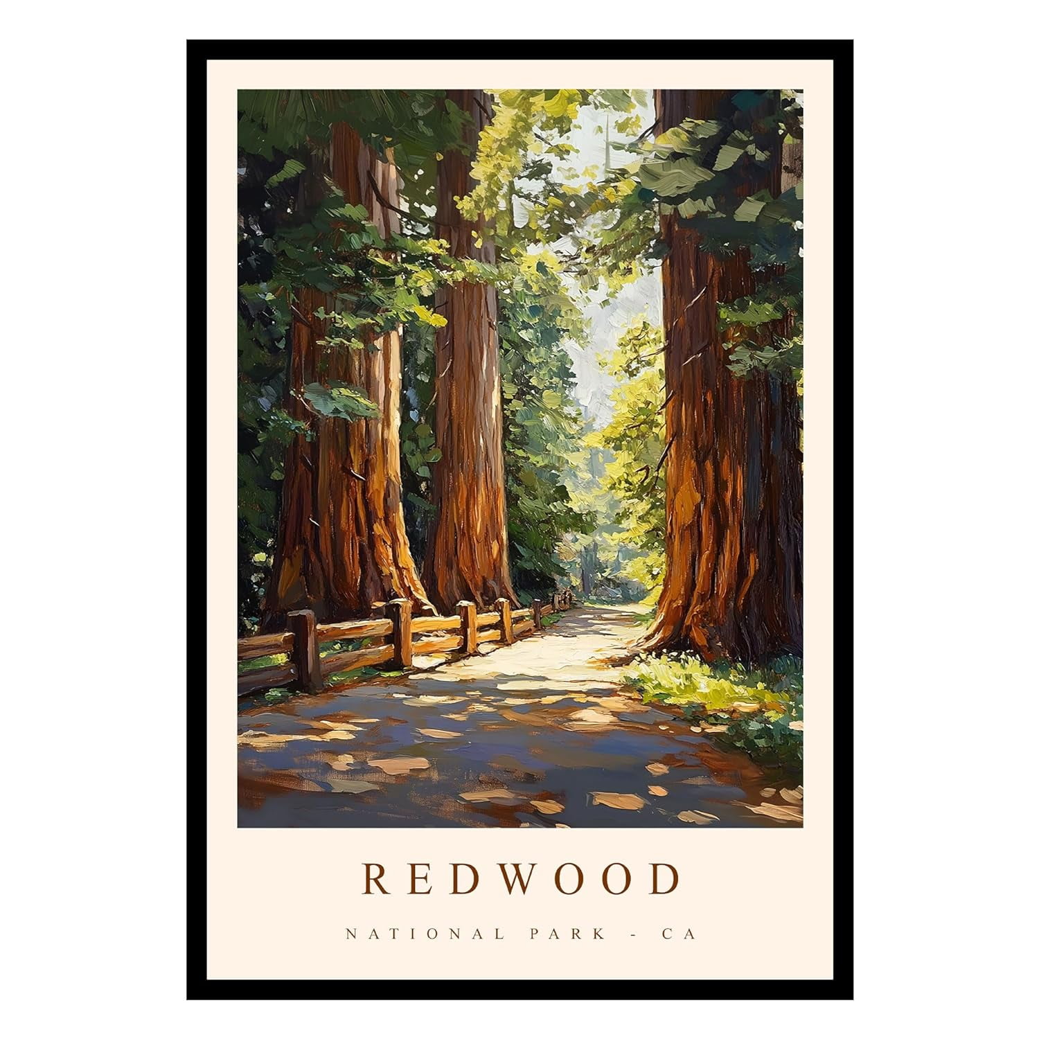 Eastern Print Redwood Poster, Redwood National Parks Poster, Redwood ...