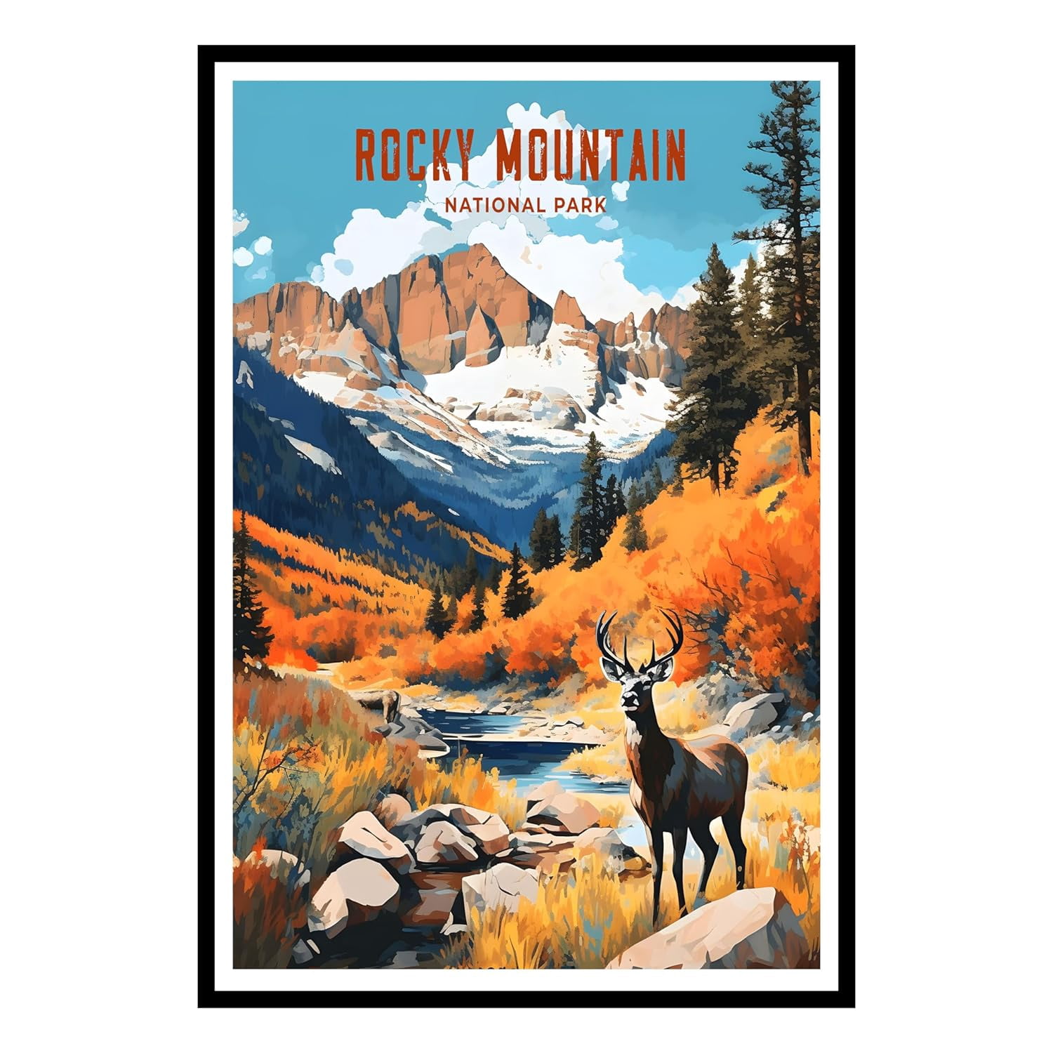 Eastern Print Rocky Mountain National Park Poster, Vintage Travel ...