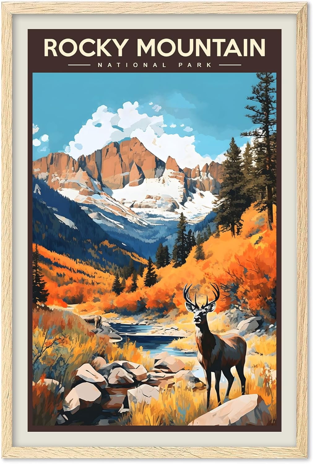 Eastern Print Rocky Mountain National Park Poster, Vintage Travel ...