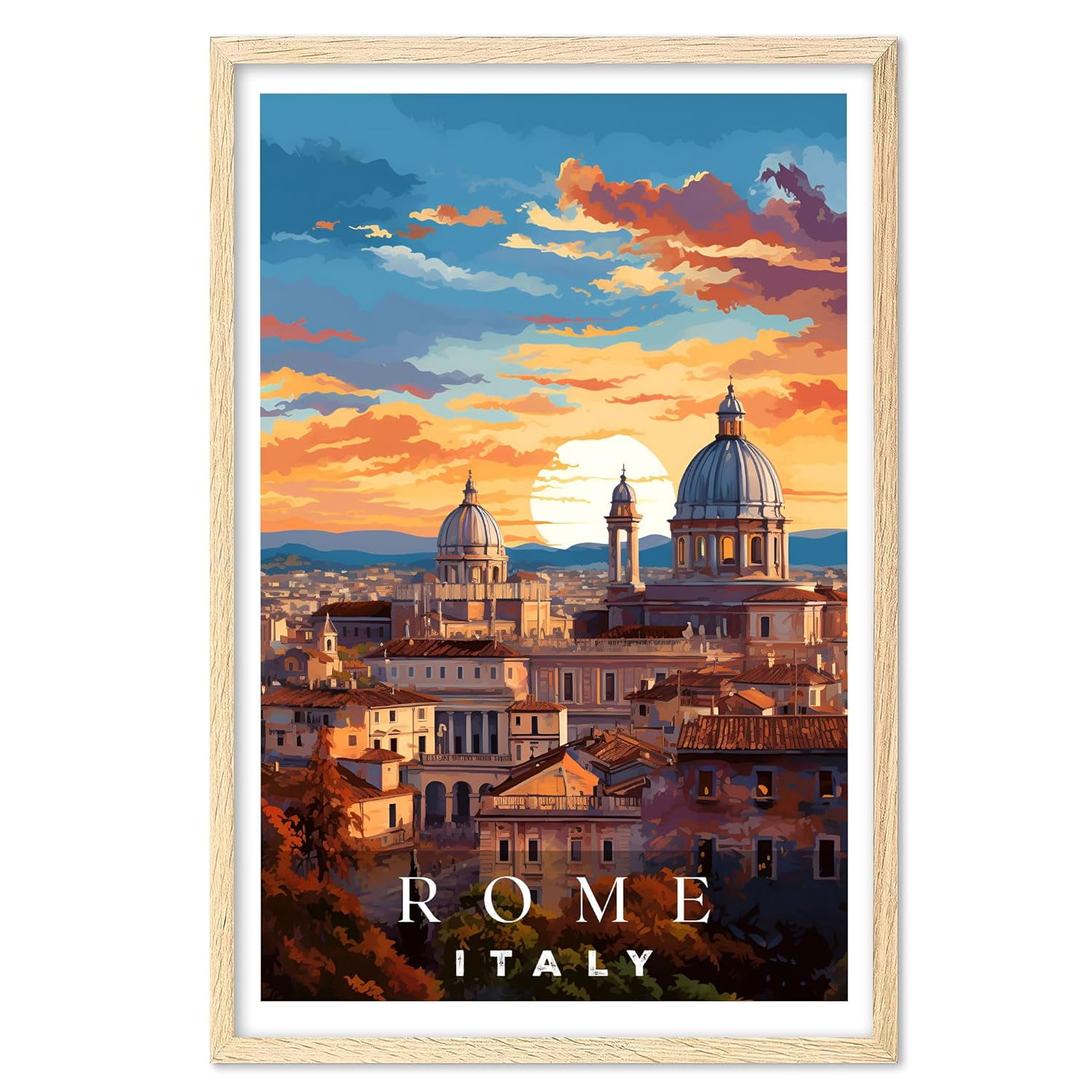 Eastern Print Rome Poster, Italy Poster, Rome Wall Art, Vintage Travel ...