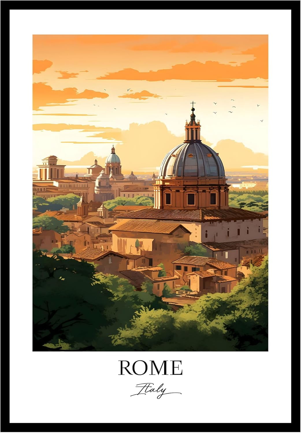 Eastern Print Rome Poster, Italy Poster, Rome Wall Art, Vintage Travel ...
