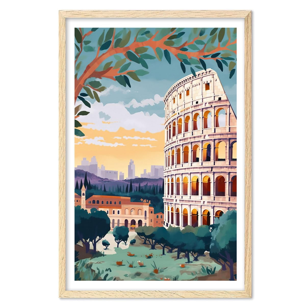 Eastern Print Rome Poster, The Colosseum Print, Italy Wall Art, Italy ...