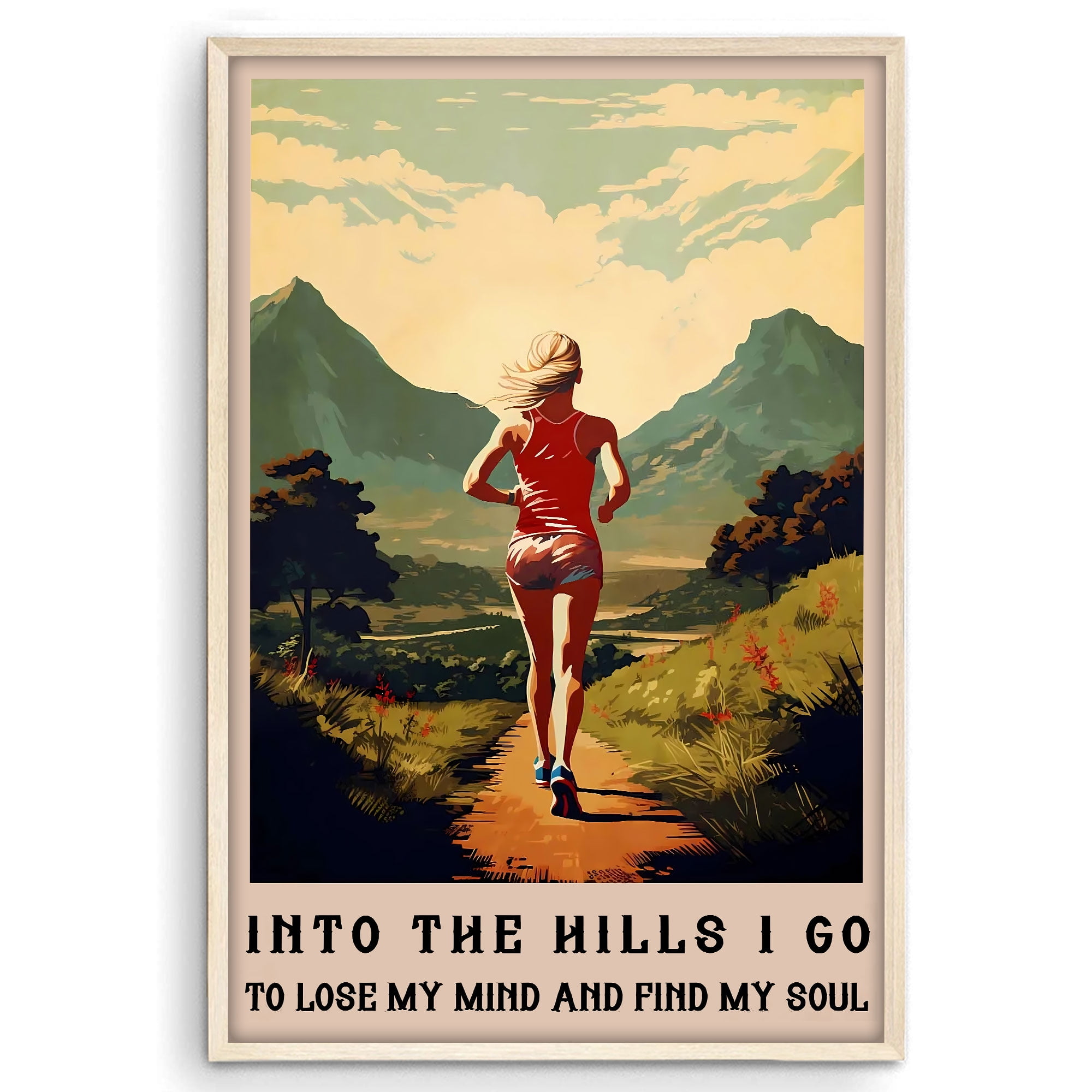 Eastern Print Running Poster - Nature-Inspired Wall Art For Runners And ...