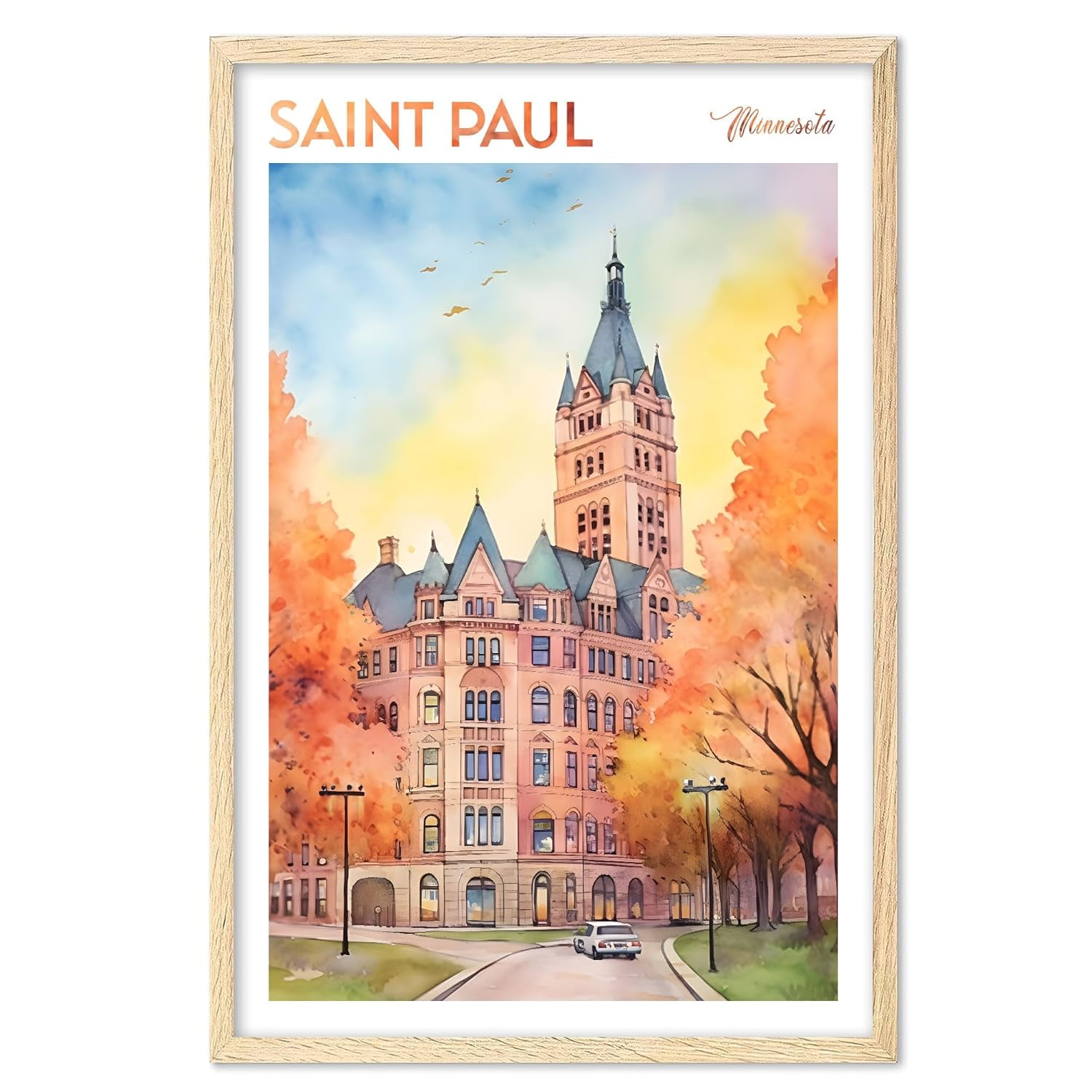Eastern Print Saint Paul Poster, Minnesota Poster, Saint Paul Wall Art ...