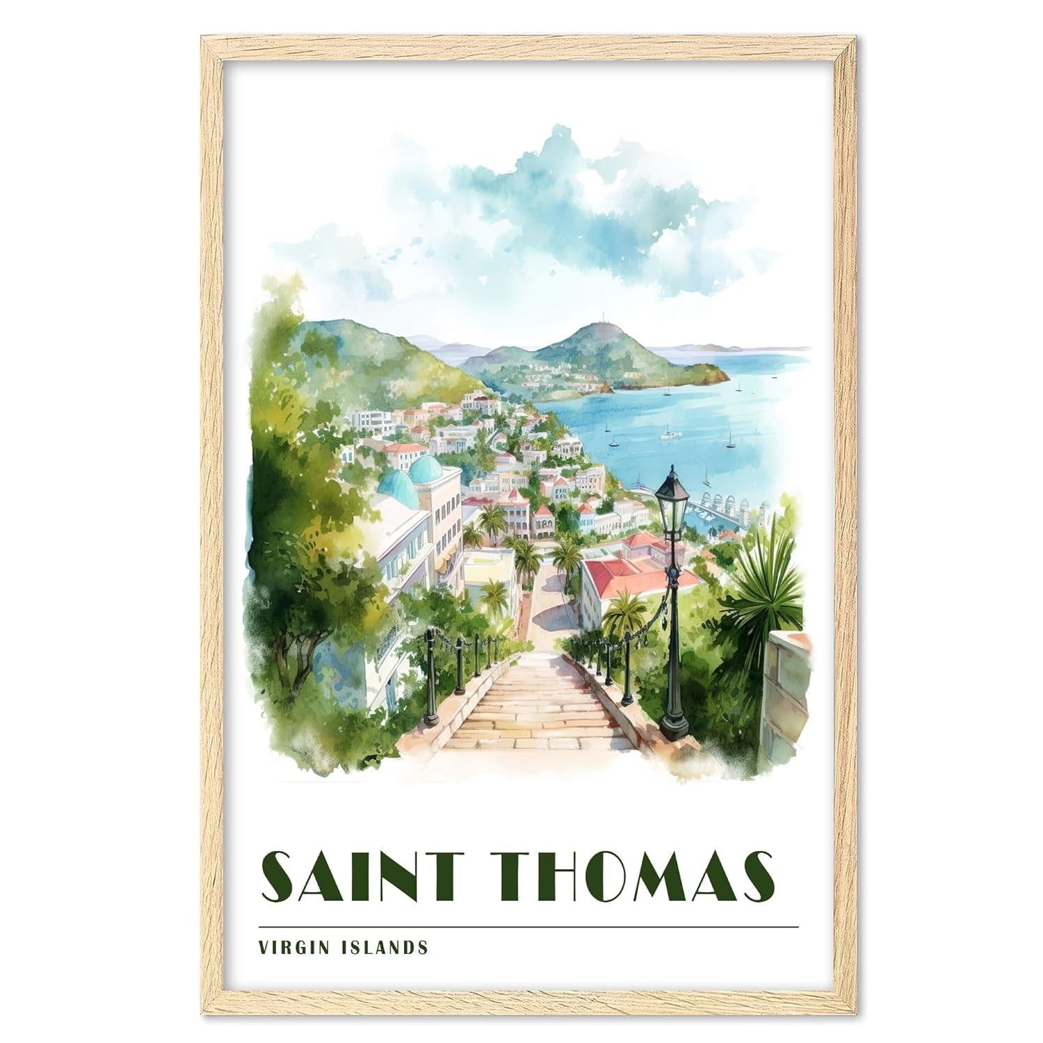 Eastern Print Saint Thomas Wall Art, States Landscape Wall Art Decor ...