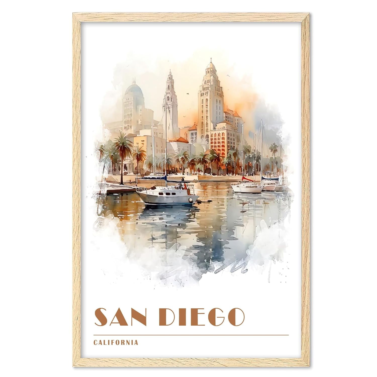 Eastern Print San Diego Wall Art, States Landscape Wall Art Decor ...