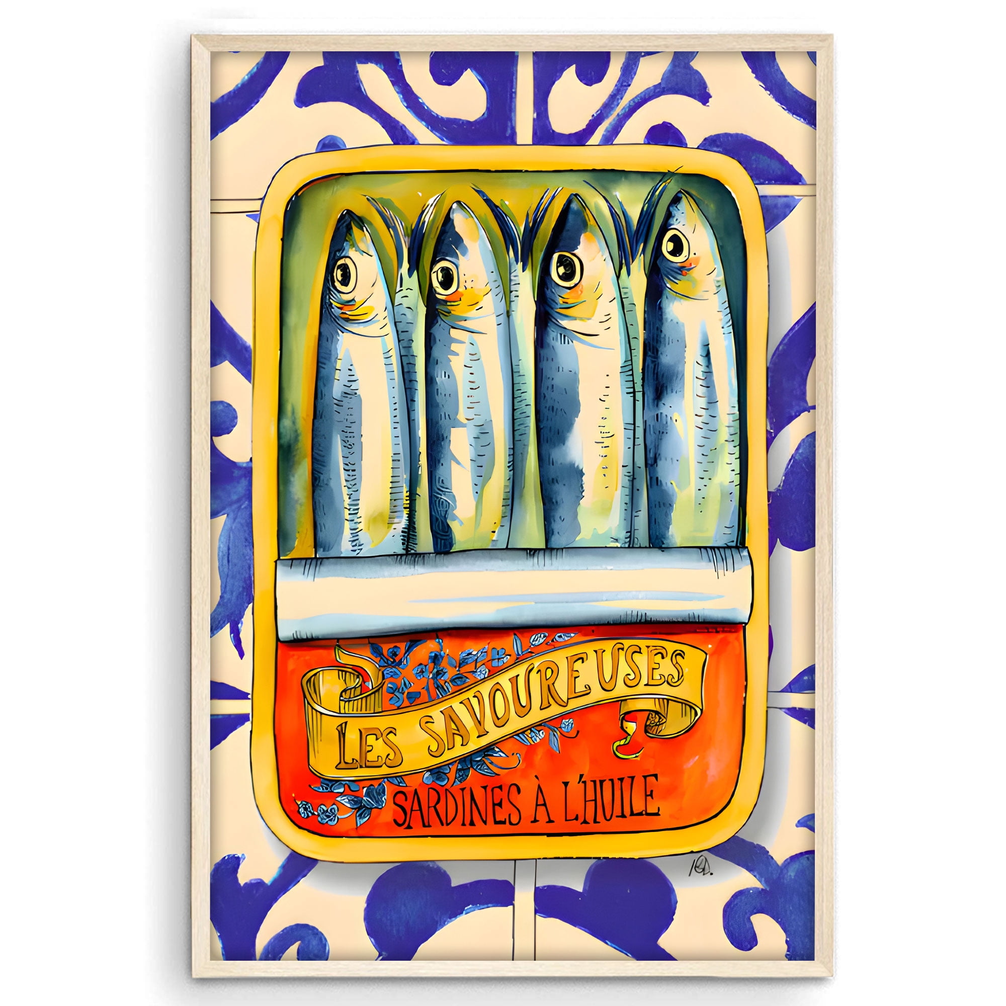 Eastern Print Sardines Print, Sardine Tin Vintage Poster, Retro Fish ...