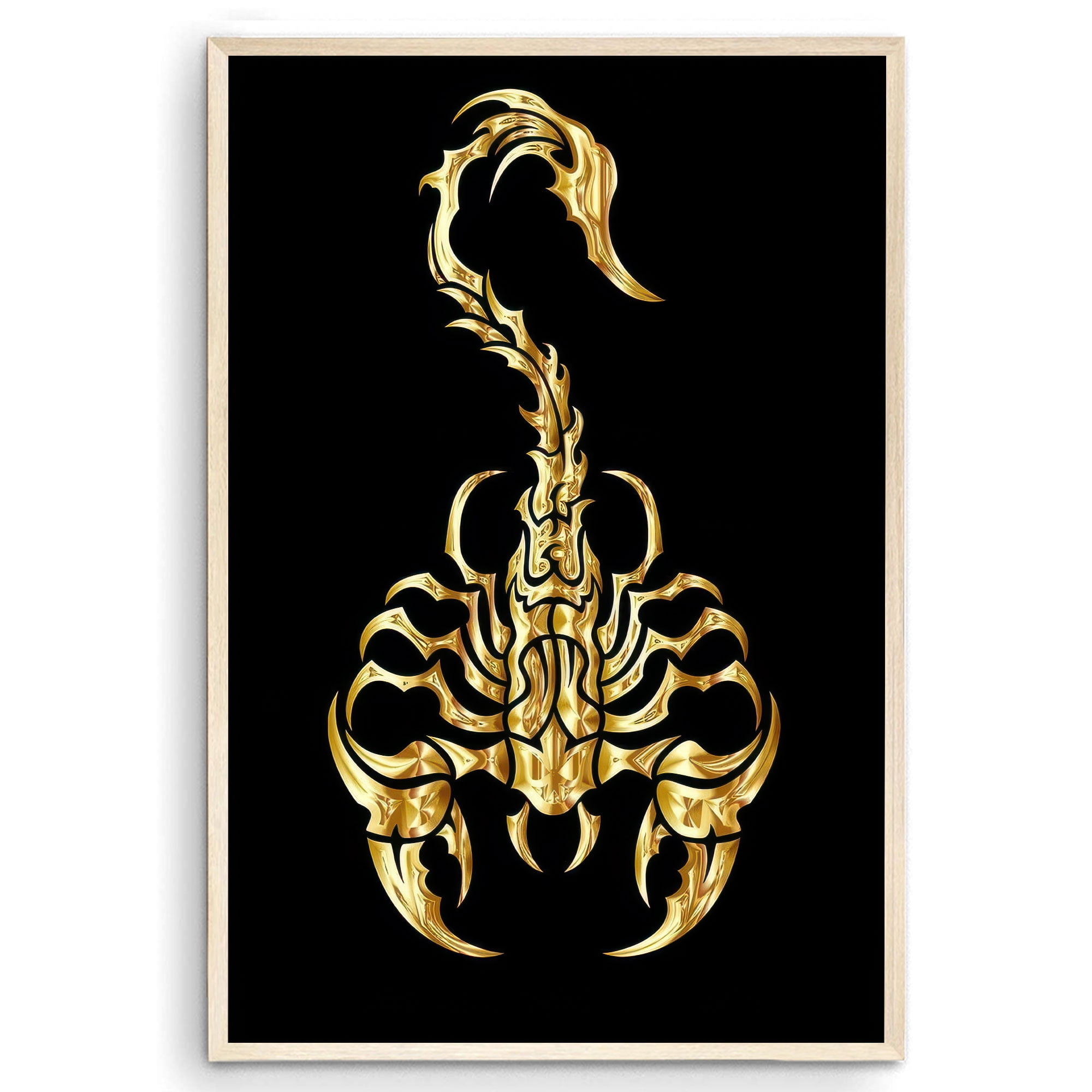 Eastern Print Scorpion And Skull Poster - Bold Animal Illustration Wall ...