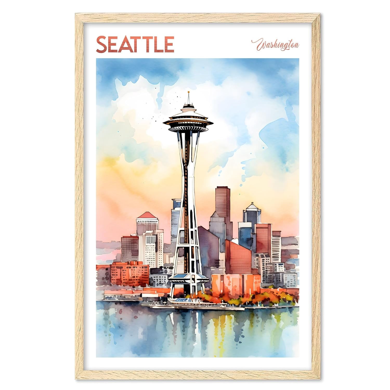 Eastern Print Seattle Poster, Washington Poster, Seattle Wall Art ...