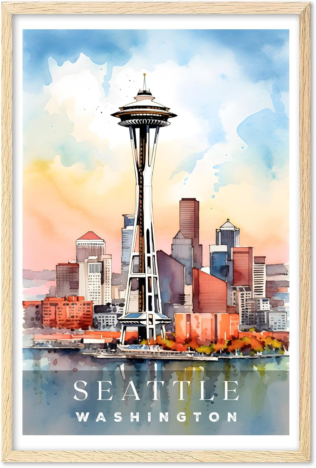 Eastern Print Seattle Poster, Washington Poster, Seattle Wall Art ...