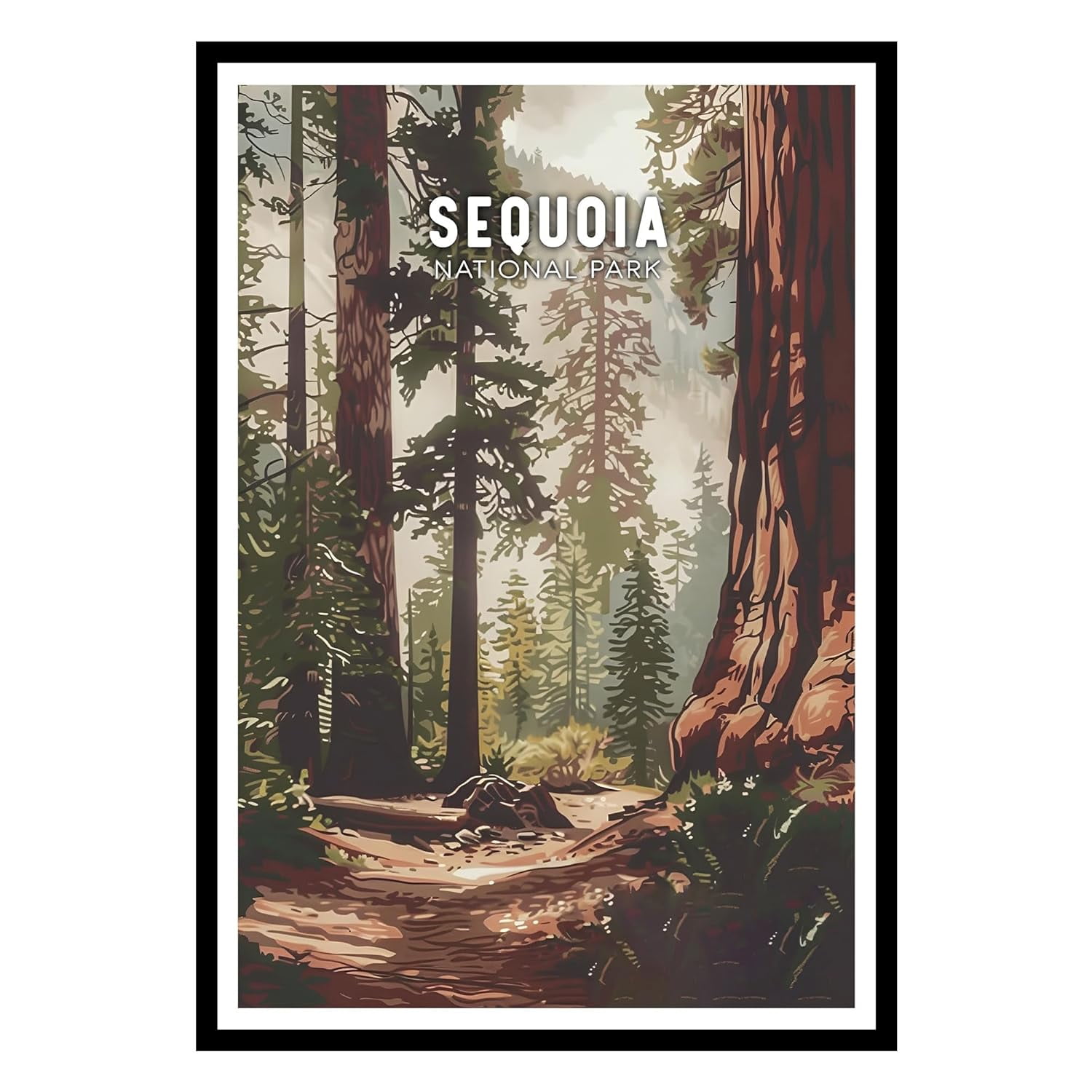 Eastern Print Sequoia National Park Poster, Sequoia National Park ...