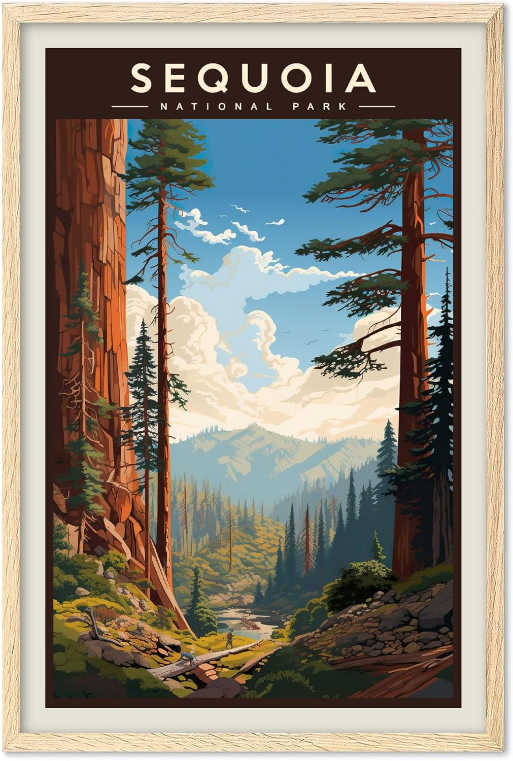 Eastern Print Sequoia National Park Poster, National Park Wall Art ...