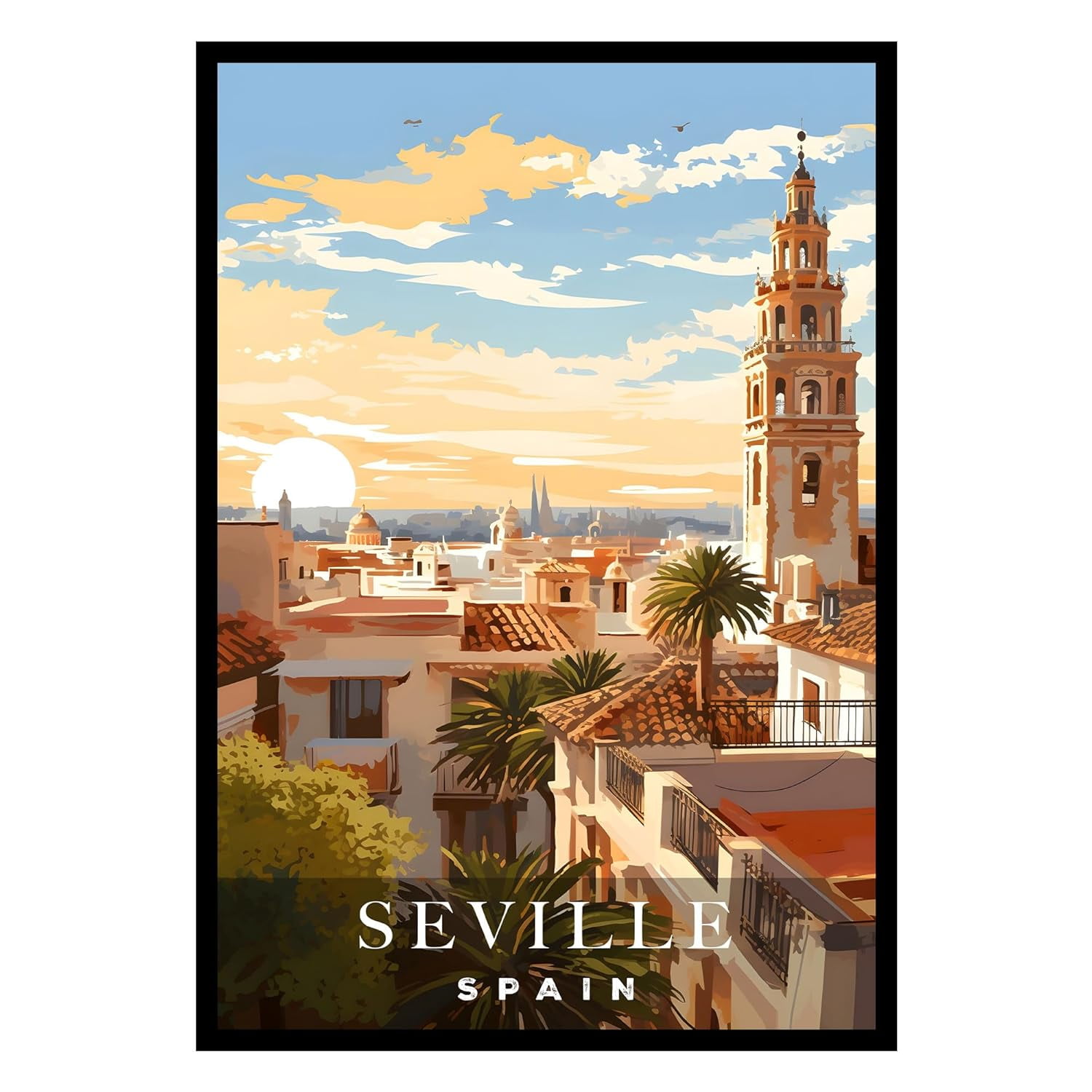 Eastern Print Seville Poster, United States Poster, Seville Wall Art ...
