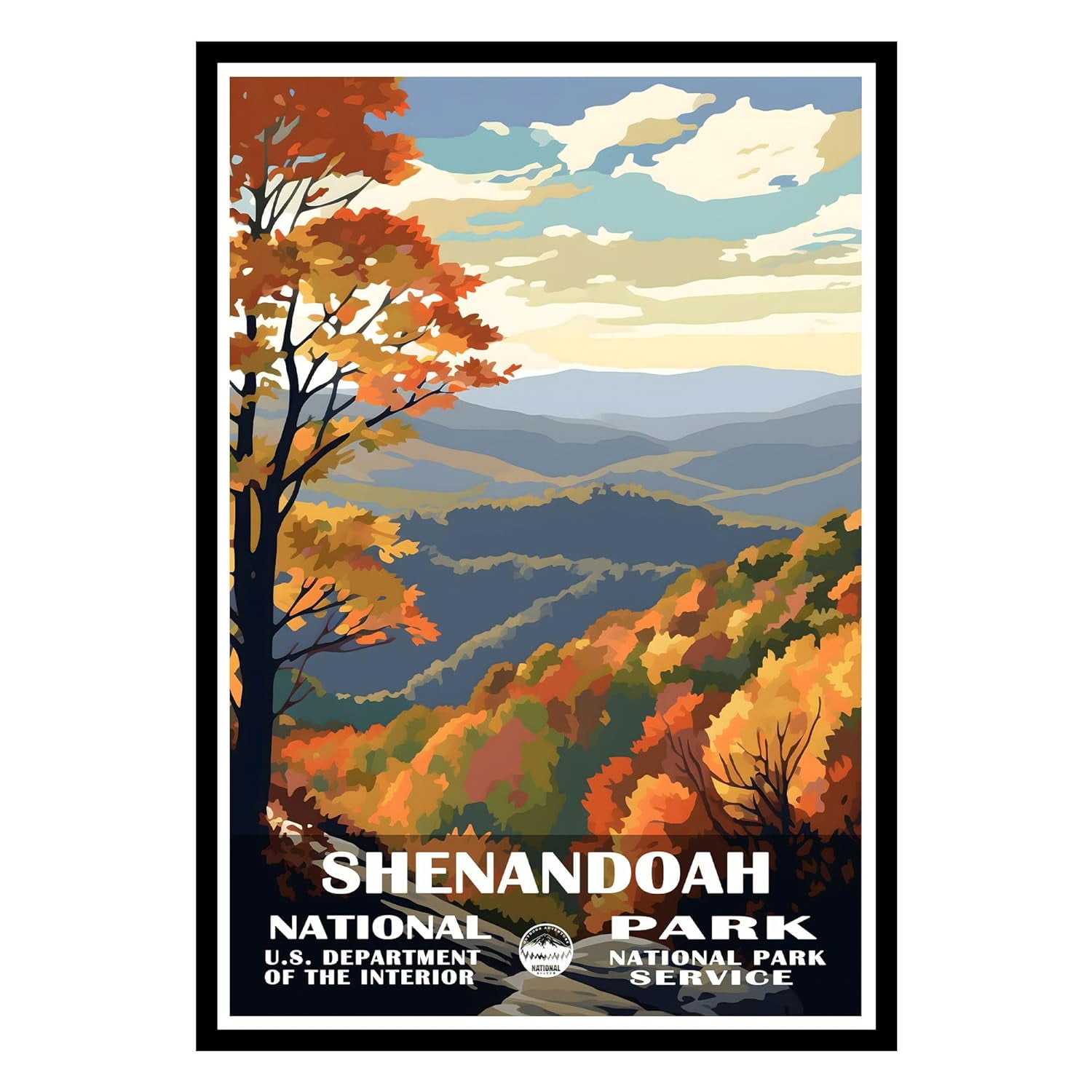 Eastern Print Shenandoah National Park Poster, Shenandoah National Park ...