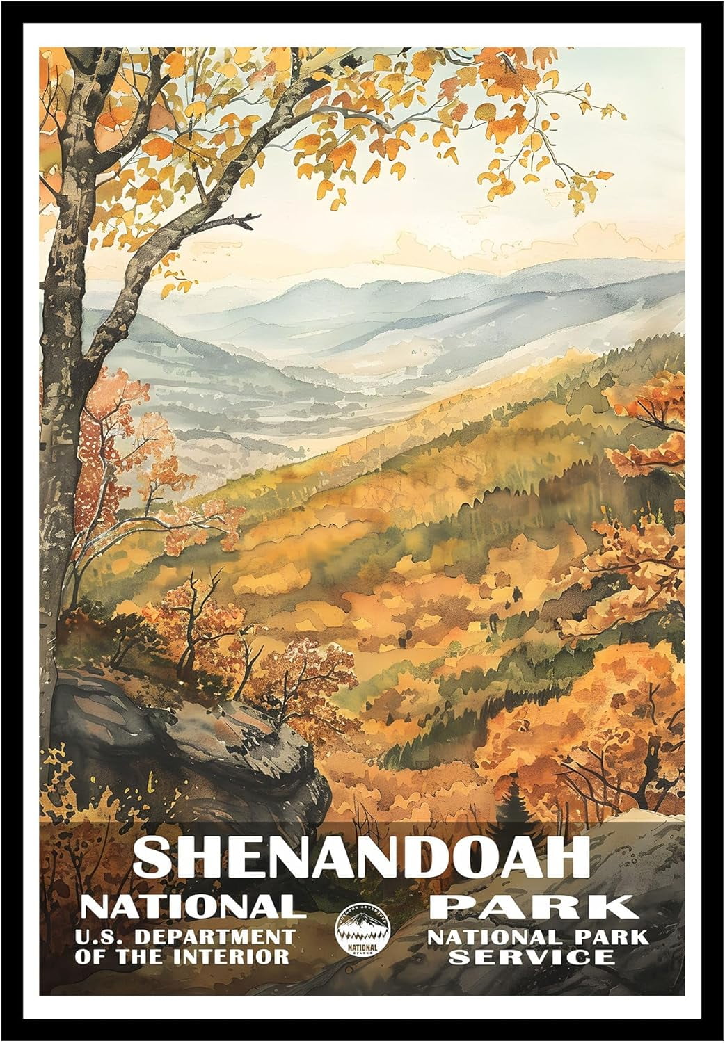 Eastern Print Shenandoah National Park Wall Art, National Parks ...