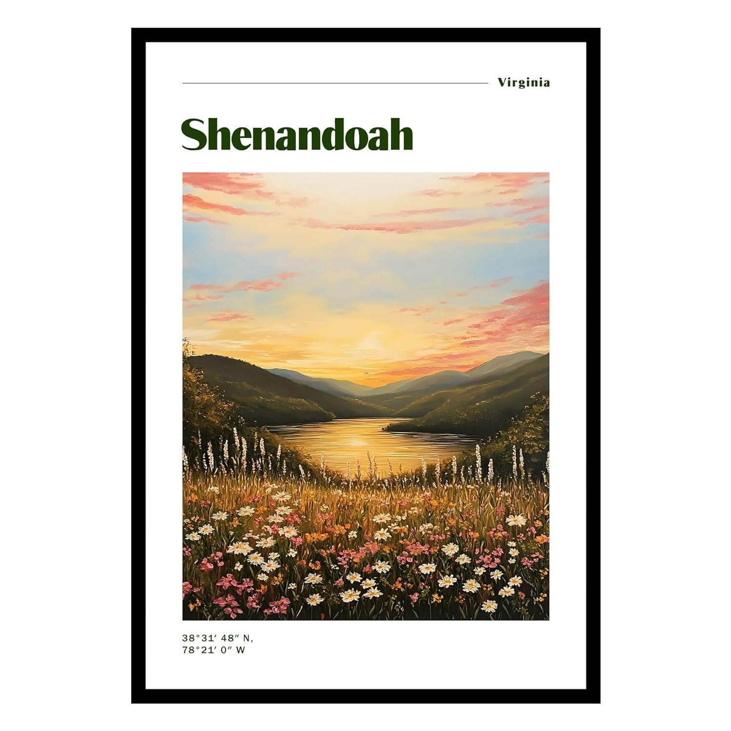Eastern Print Shenandoah Poster, Shenandoah National Parks Poster ...