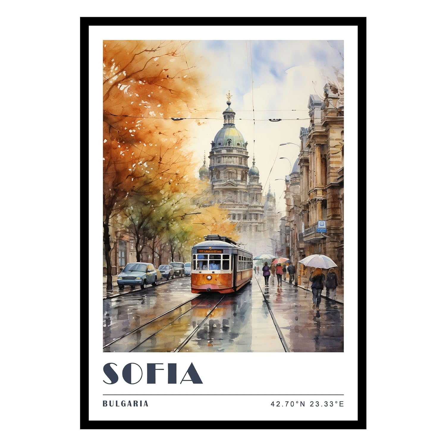 Eastern Print Sofia Poster, Bulgaria Poster, Bulgaria Wall Art, Vintage Travel Poster, City Wall ...