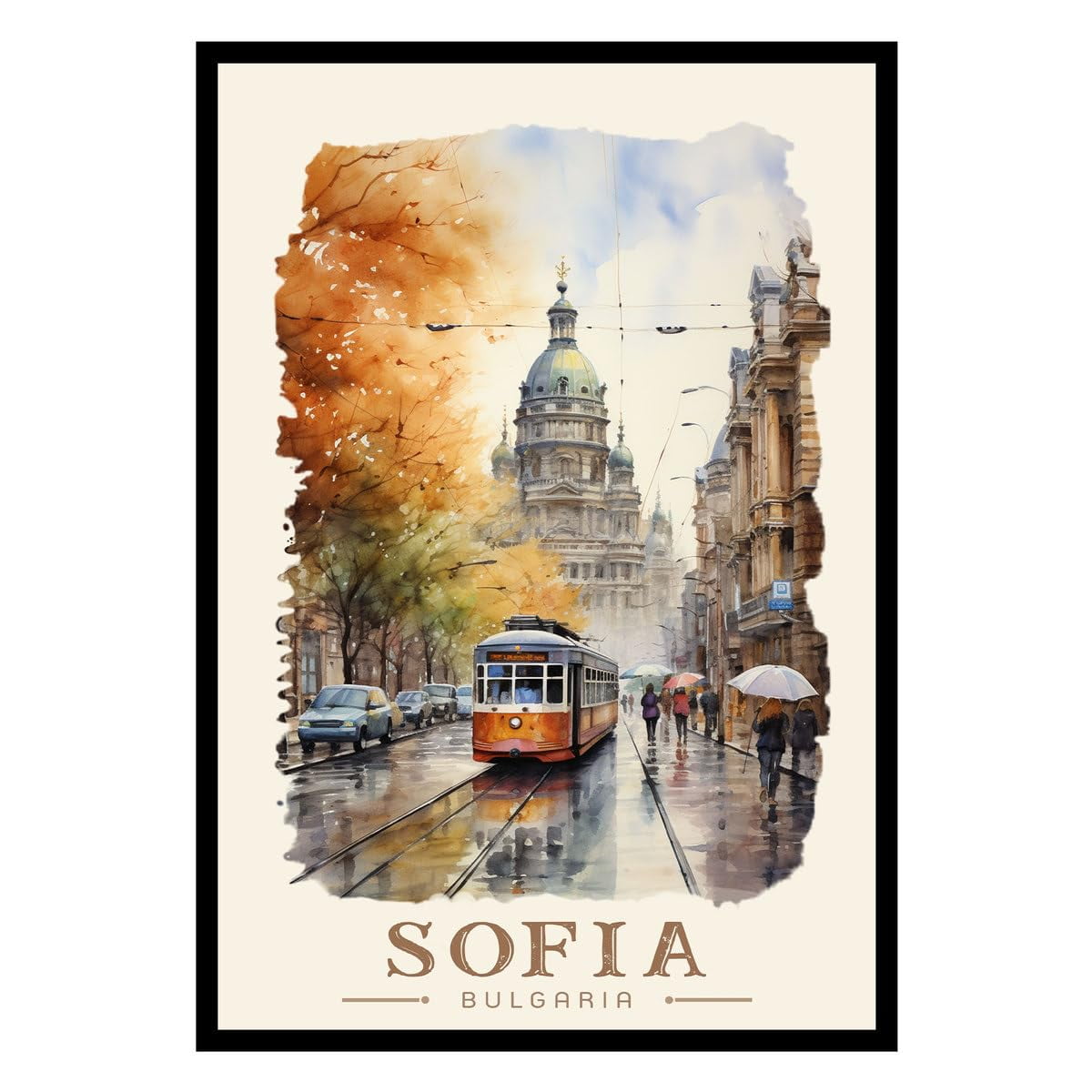 Eastern Print Sofia Poster, Bulgaria Poster, Bulgaria Wall Art, Vintage Travel Poster, City Wall ...