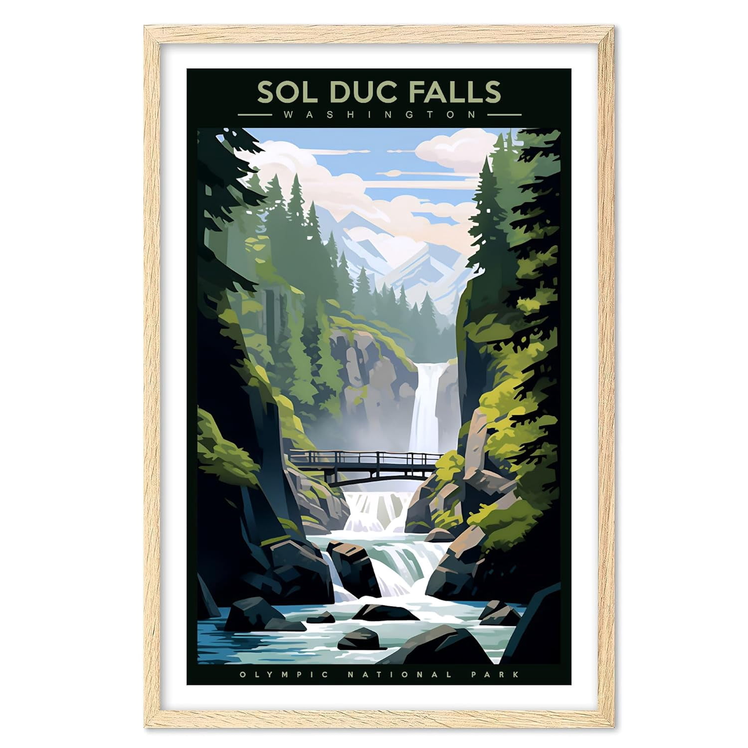 Eastern Print Sol Duc Falls Poster, Olympic National Park Poster, Sol ...