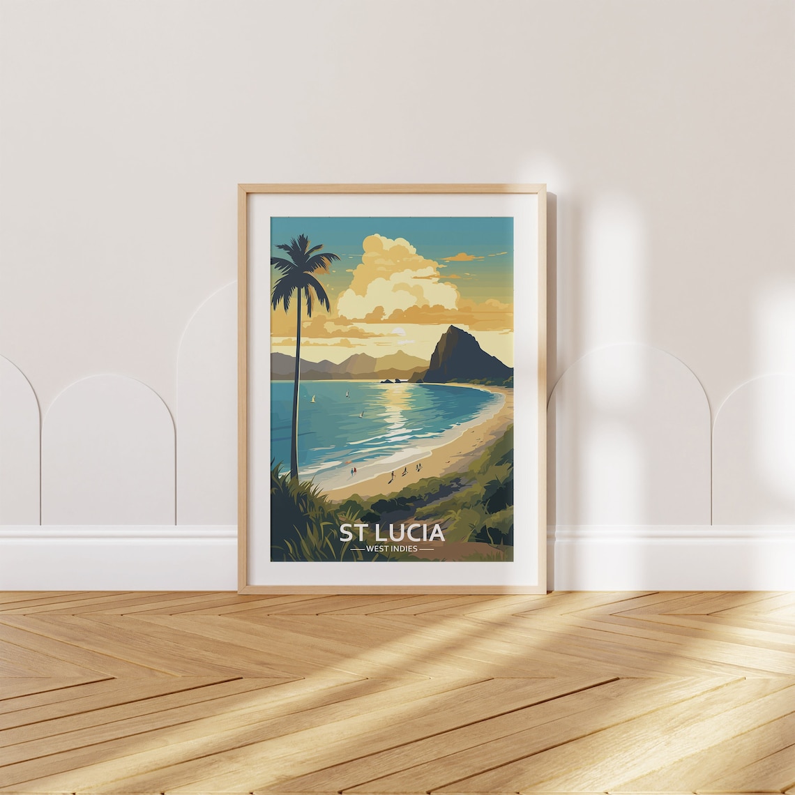 Eastern Print St Lucia Travel Poster Island Scenic Wall Art, 8x12 ...