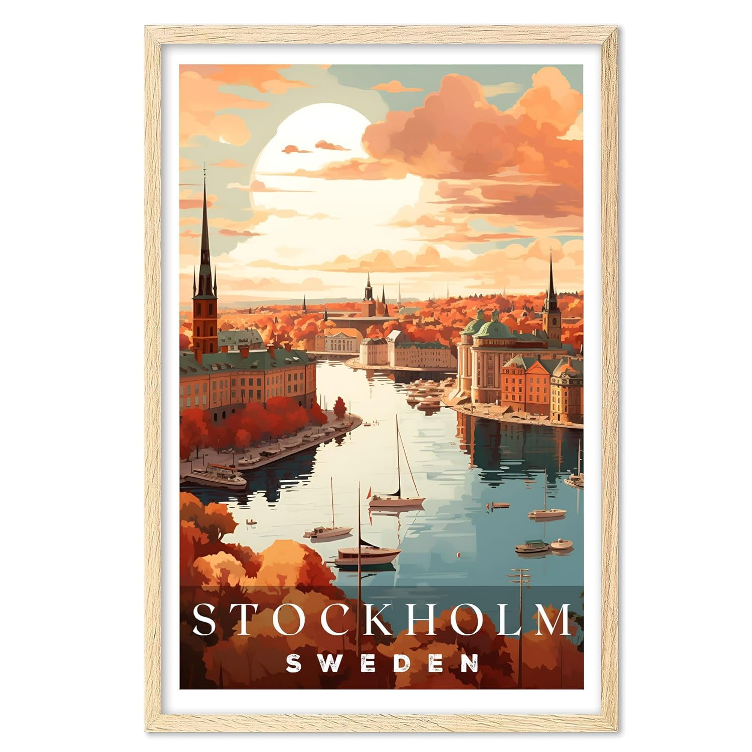 Eastern Print Stockholm Poster, Sweden Poster, Sweden Wall Art, Vintage ...
