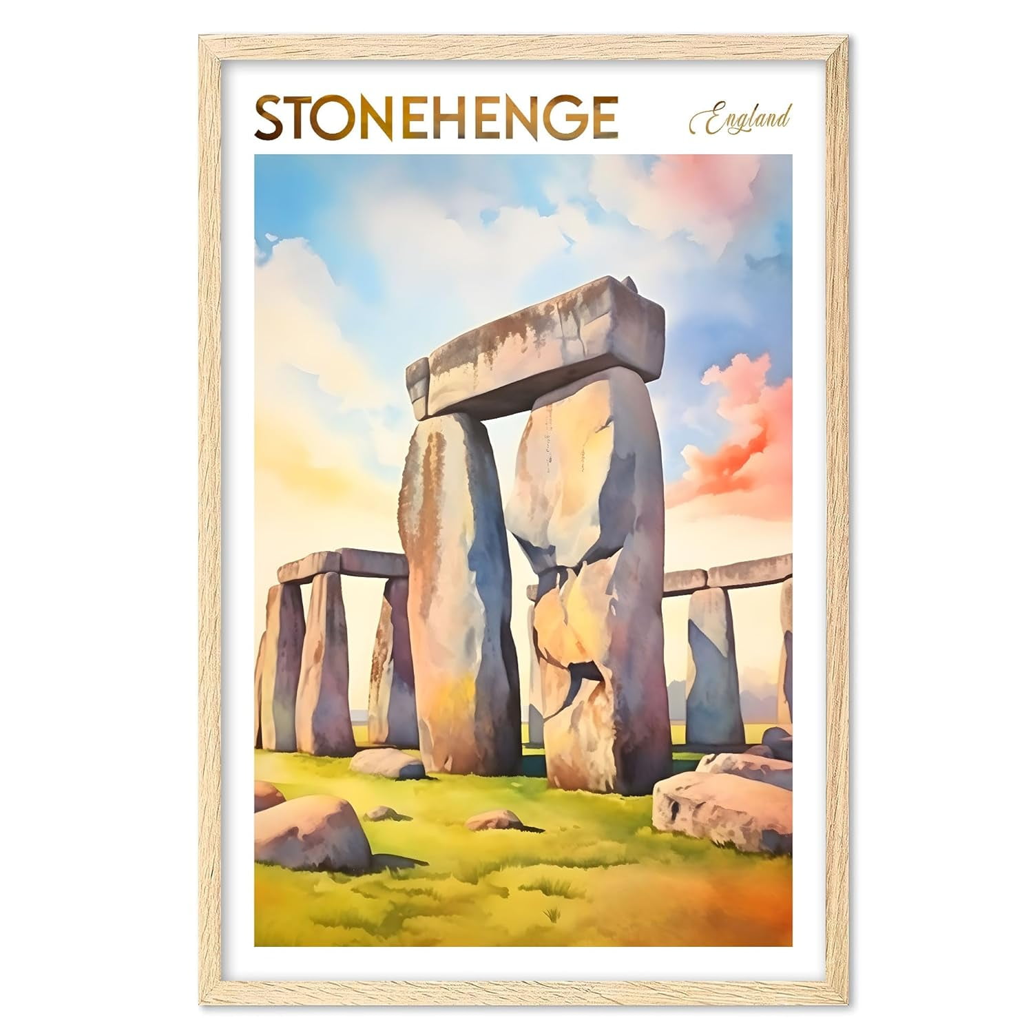 Eastern Print Stonehenge Poster, England Poster, Stonehenge Wall Art ...