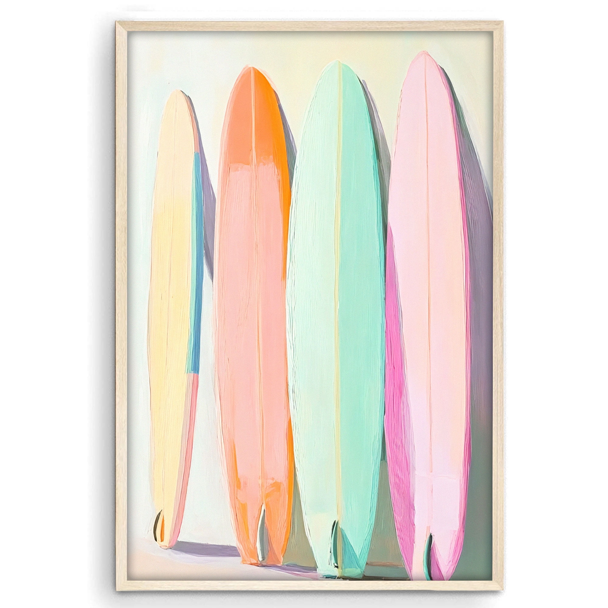 Eastern Print Surfboards Poster - Pastel Summer Beach Wall Art for ...
