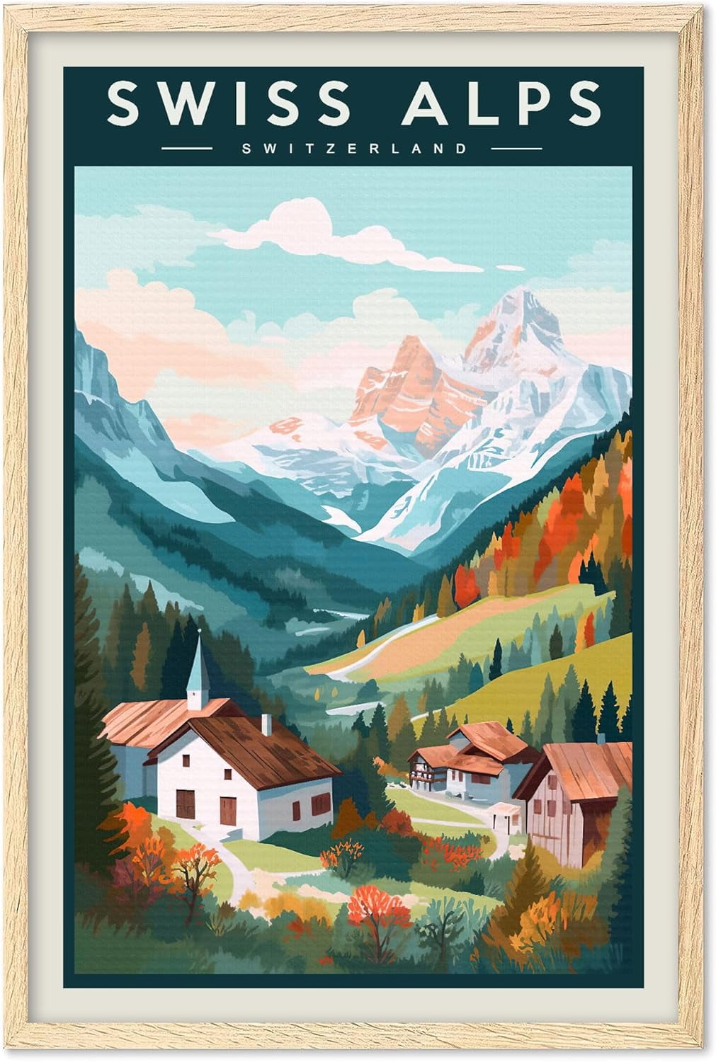 Eastern Print Switzerland Art Print, Mountain Wall Art, Swiss Alps ...