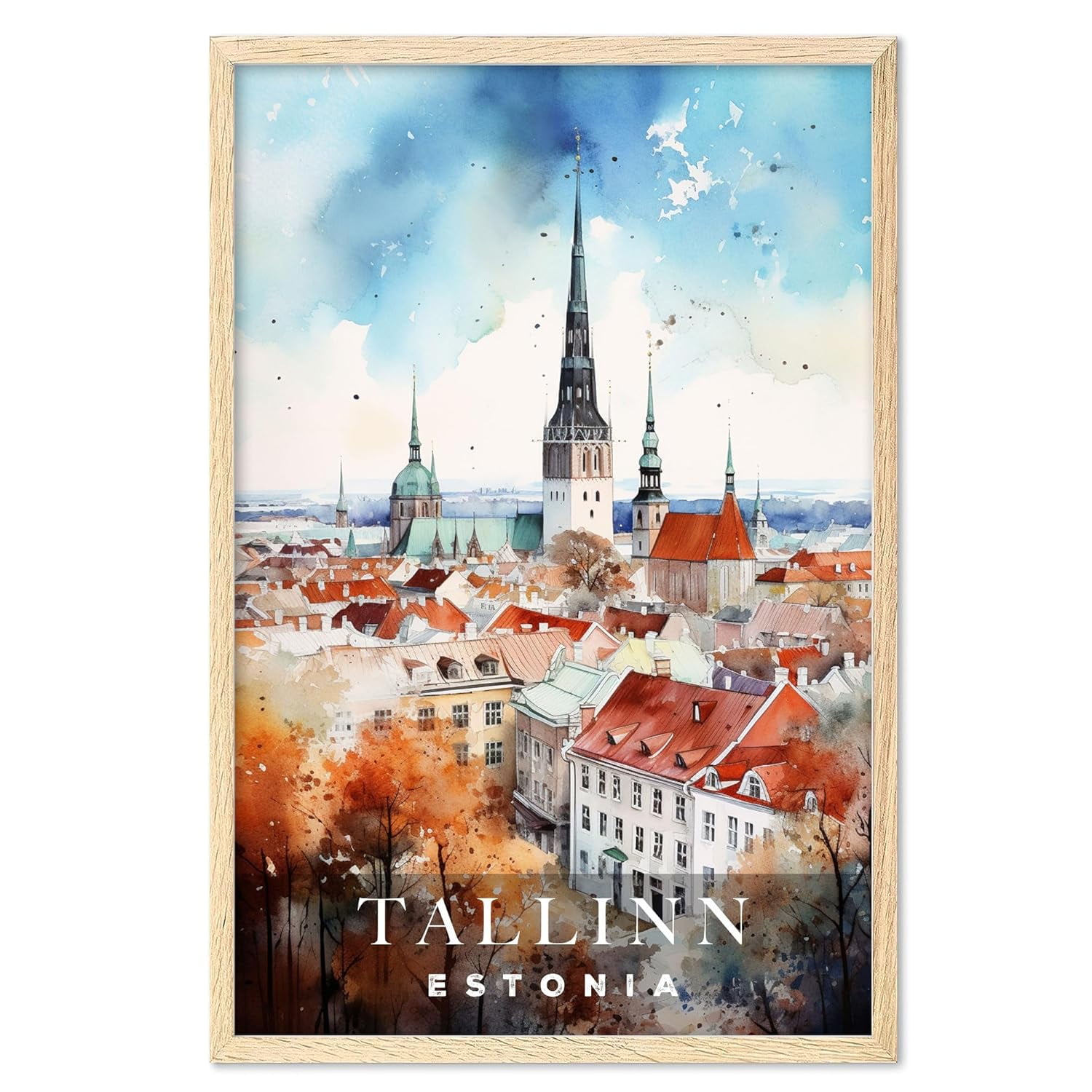 Eastern Print Tallinn Poster, Estonia Poster, Estonia Wall Art, Vintage ...