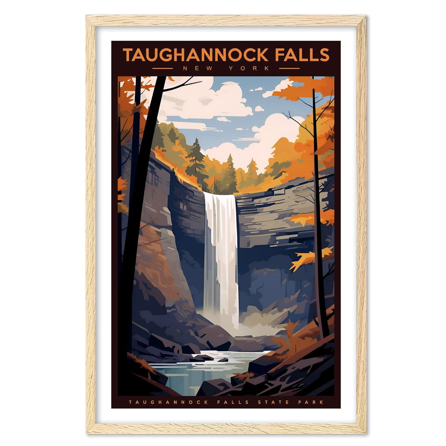 Eastern Print Taughannock Falls Poster, Taughannock Falls State Park ...