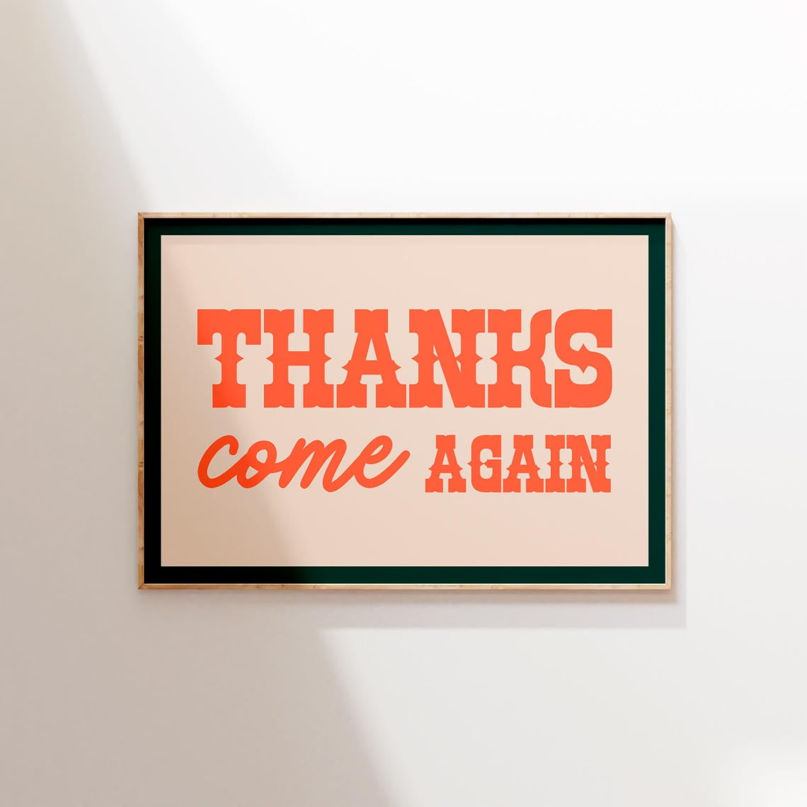 Eastern Print Thanks Come Again Poster, Vintage Farmhouse Wall Art, Fun ...