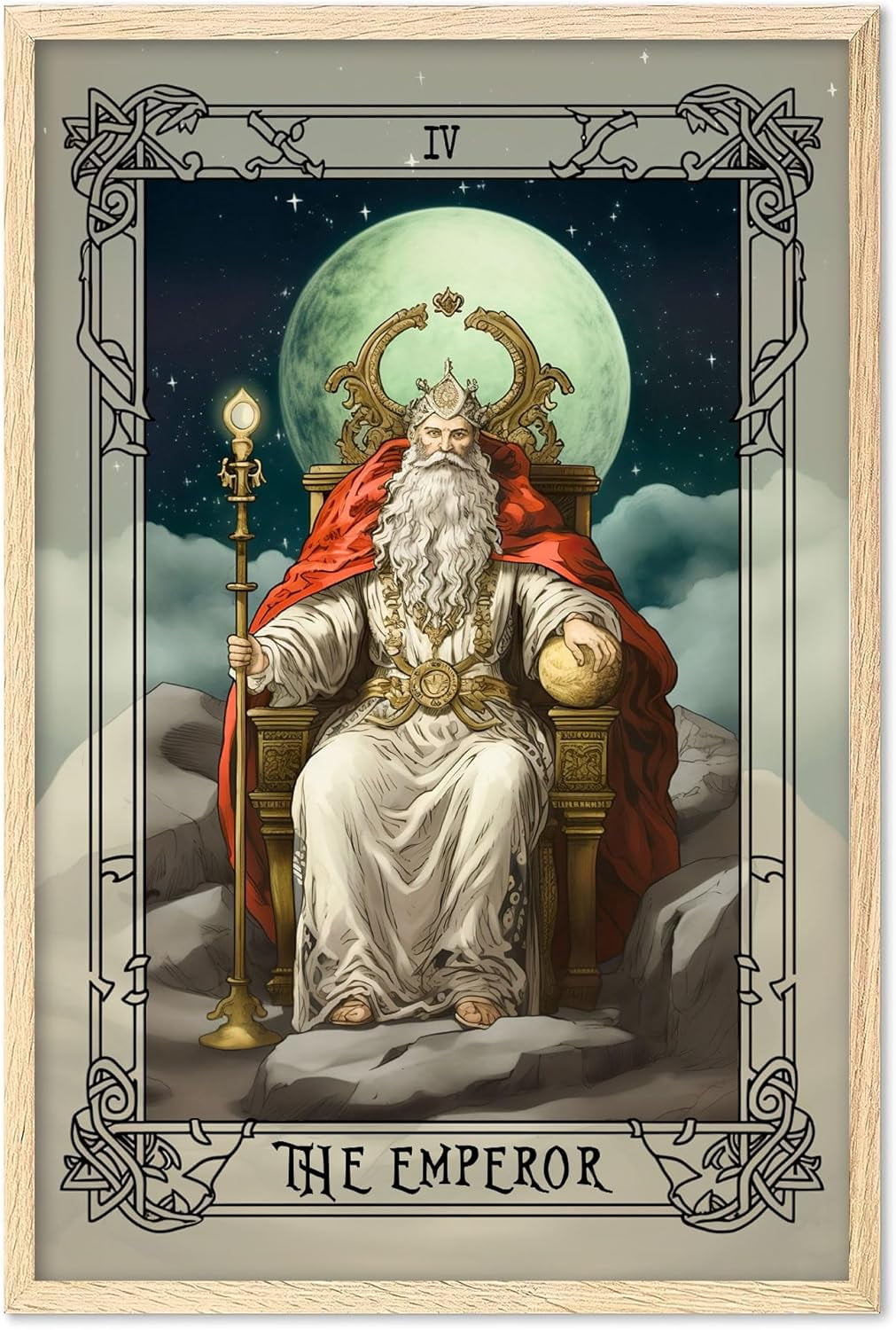 Eastern Print The Emperor Tarot Poster, Celestial Wall Prints ...