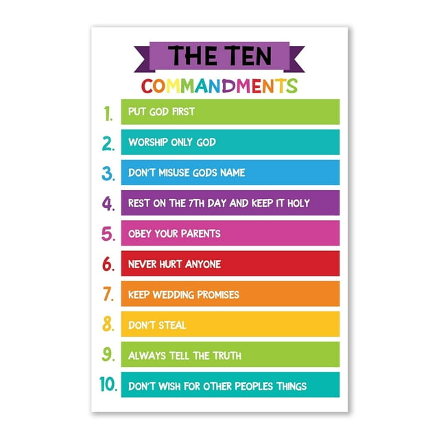 Eastern Print The Ten Commandments Posters, Kids Scripture Poster ...