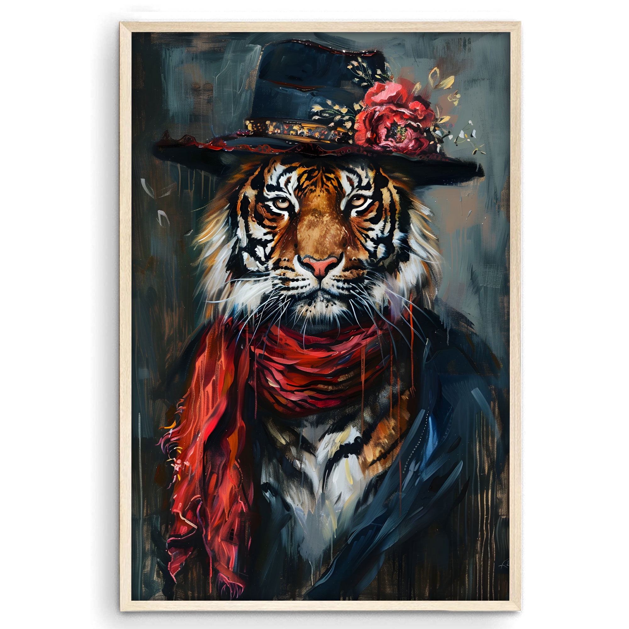 Eastern Print Tiger Artist Vintage Portrait Painting Poster Art Prints ...