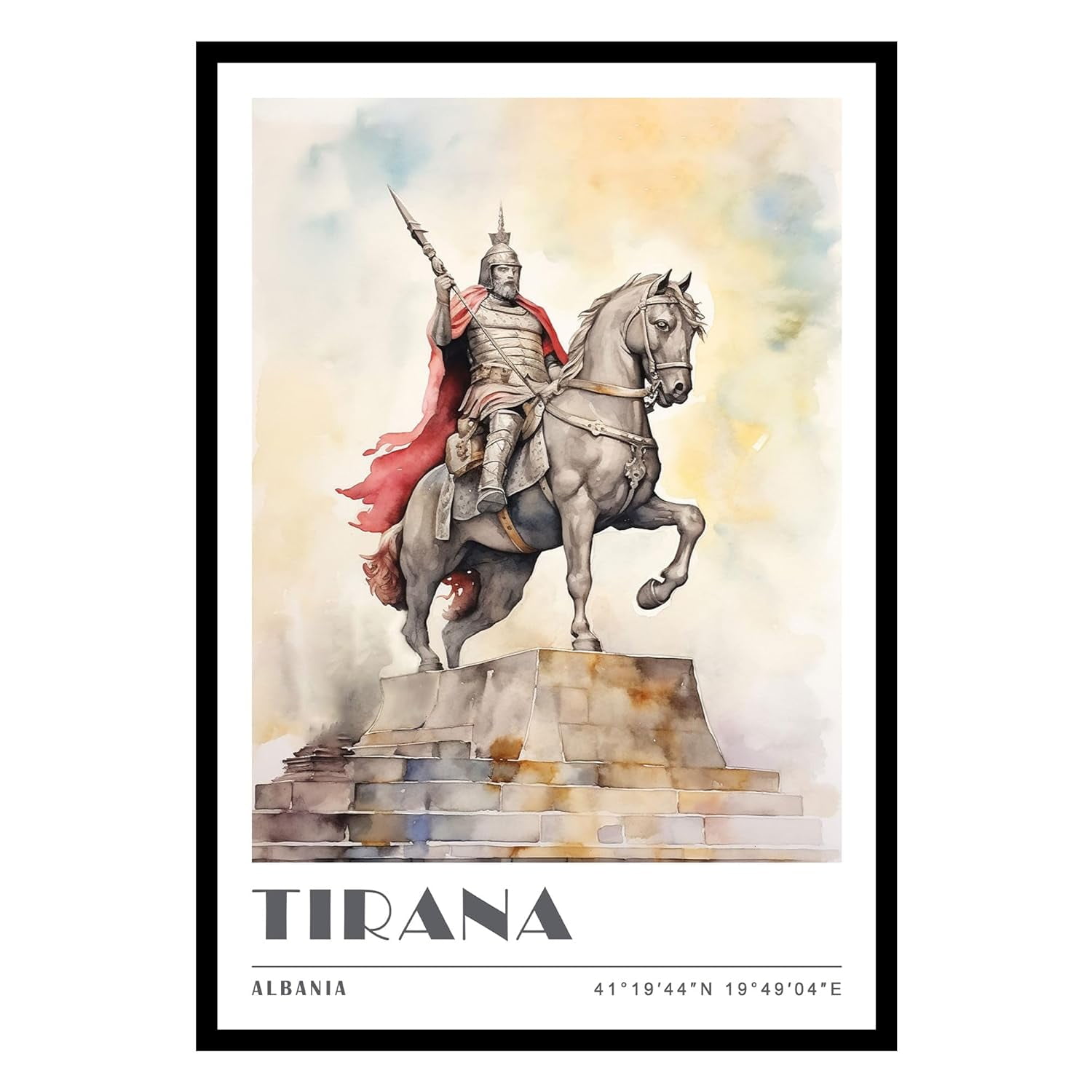 Eastern Print Tirana Poster, Albania Poster, Albania Wall Art, Vintage ...