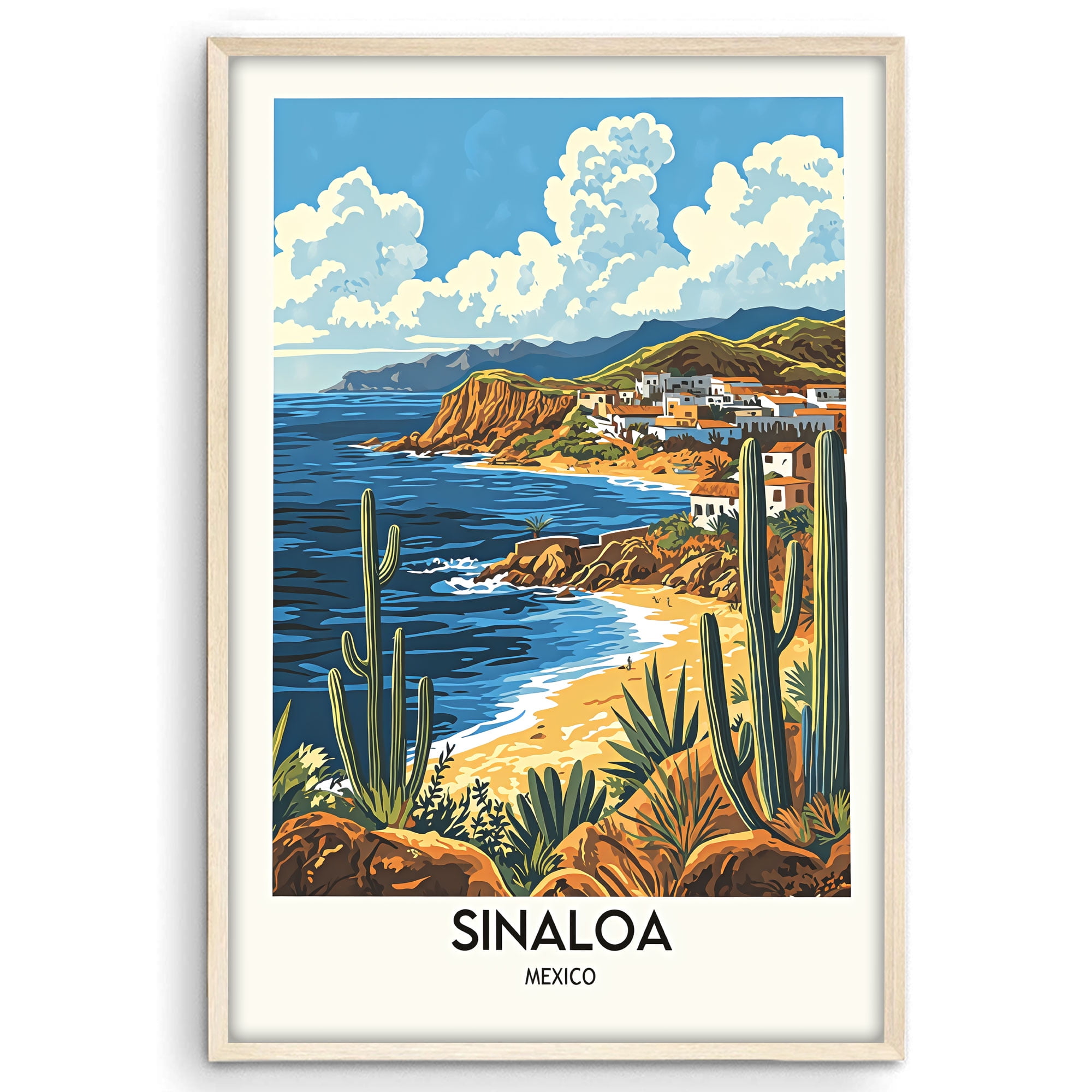 Eastern Print Travel Poster Sinaloa Wall Art Modern Mexico Print Scenic ...
