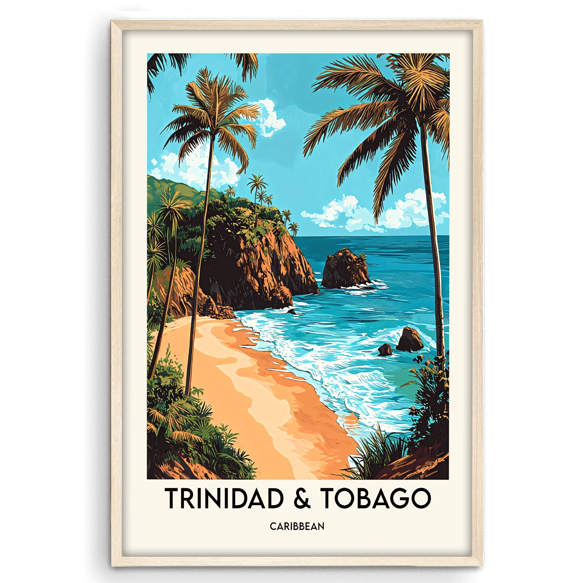 Eastern Print Trinidad And Tobago Poster Wall Art Caribbean Inspired ...