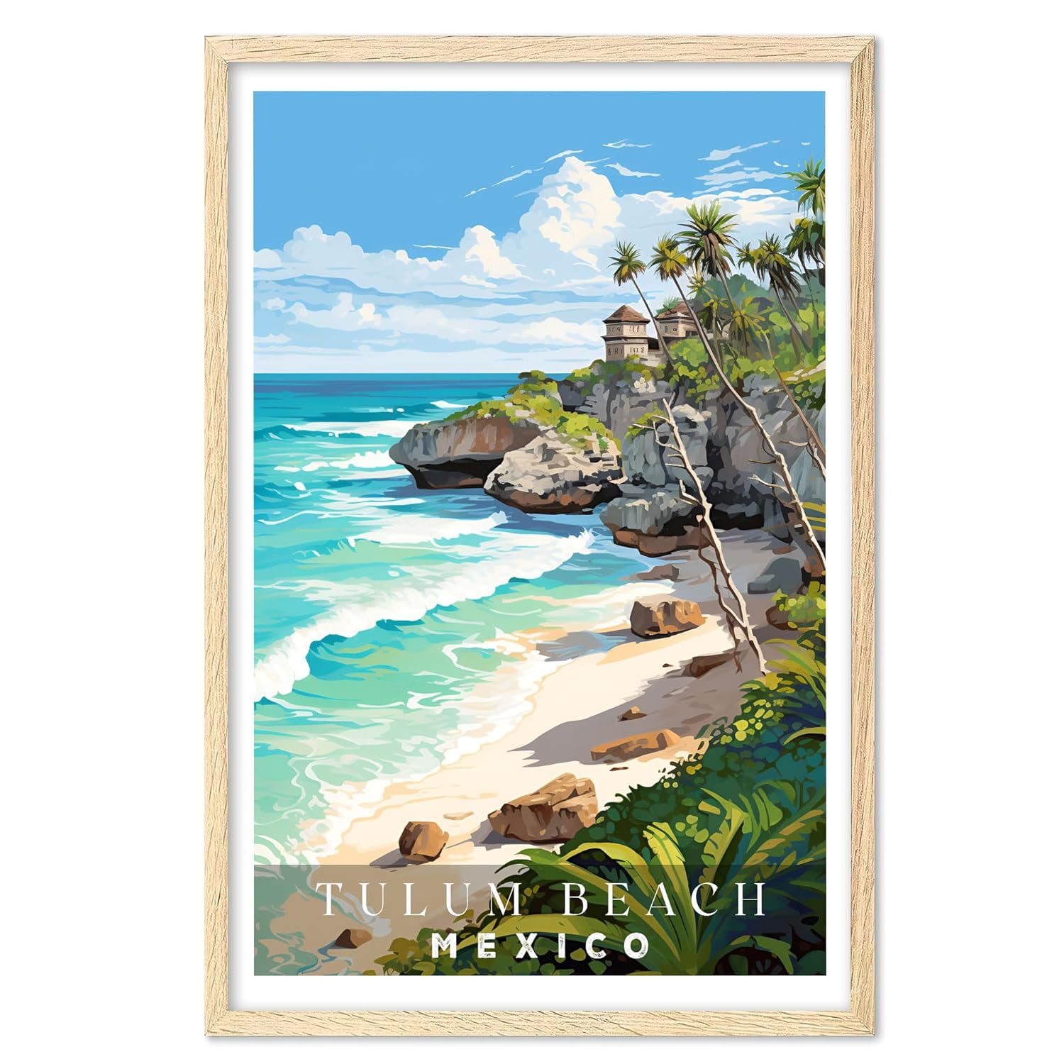 Eastern Print Tulum Beach Poster, Beautiful Beach Prints, Vintage ...