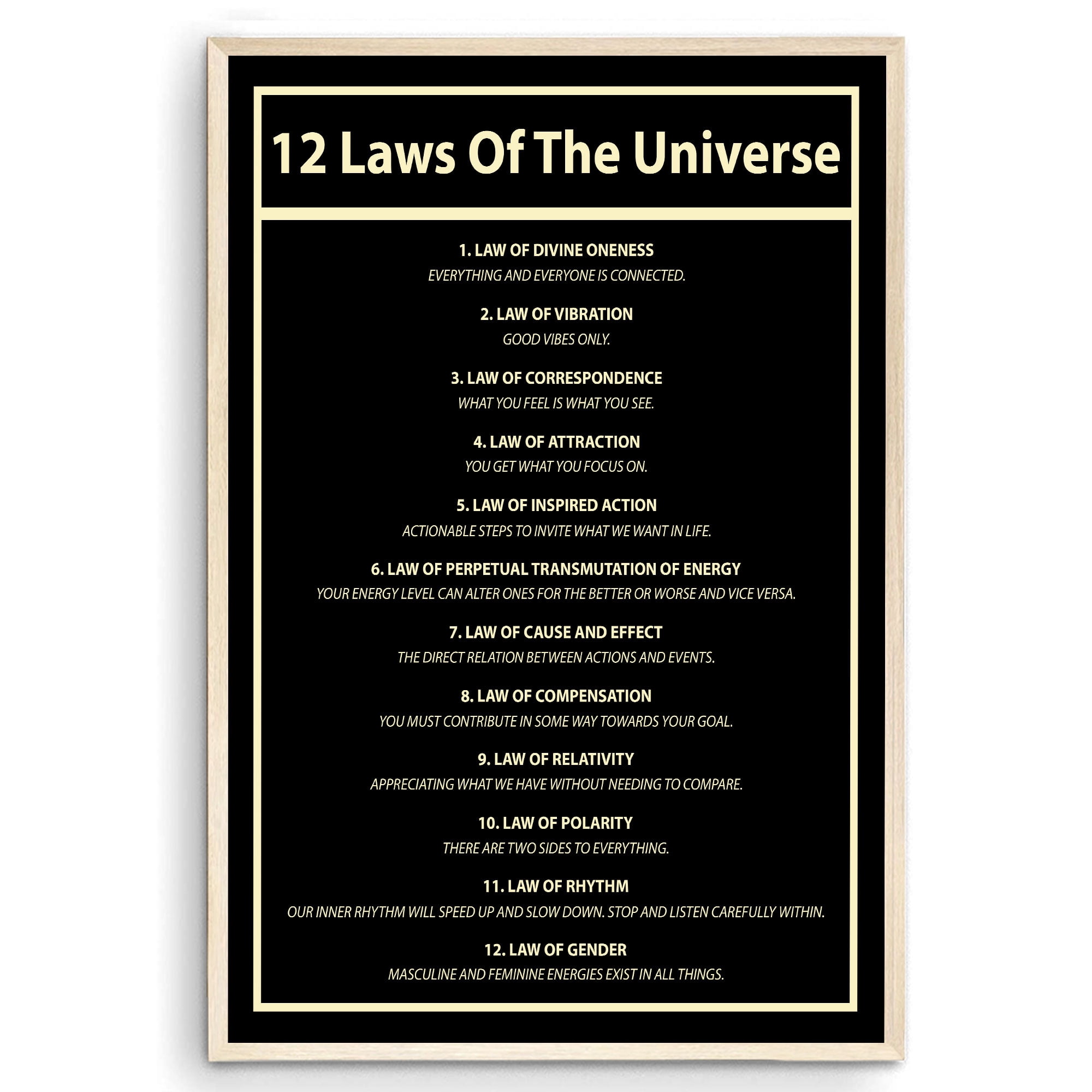 Eastern Print Universal Laws Poster - Manifestation and Spiritual Wall ...