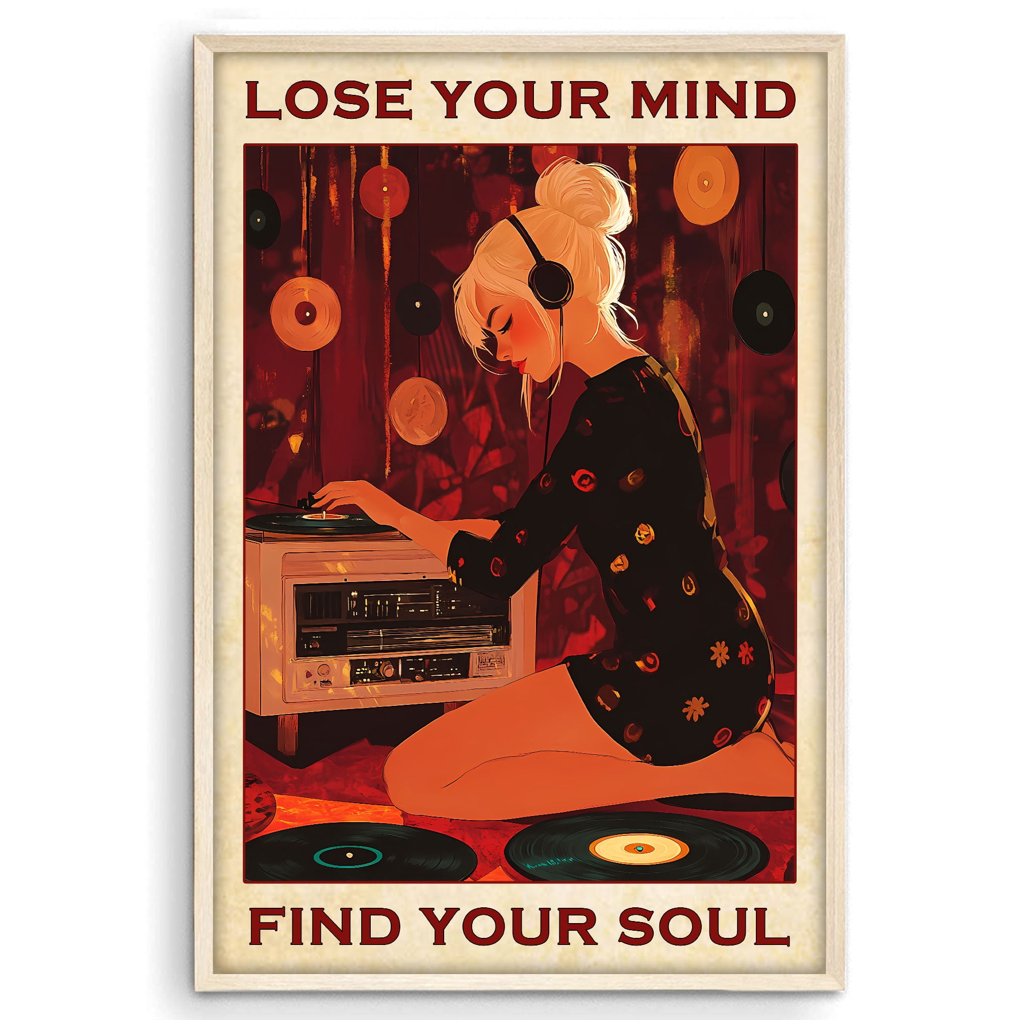 Eastern Print Vintage Lose Your Mind Find Your Soul Art, Music Vynil ...