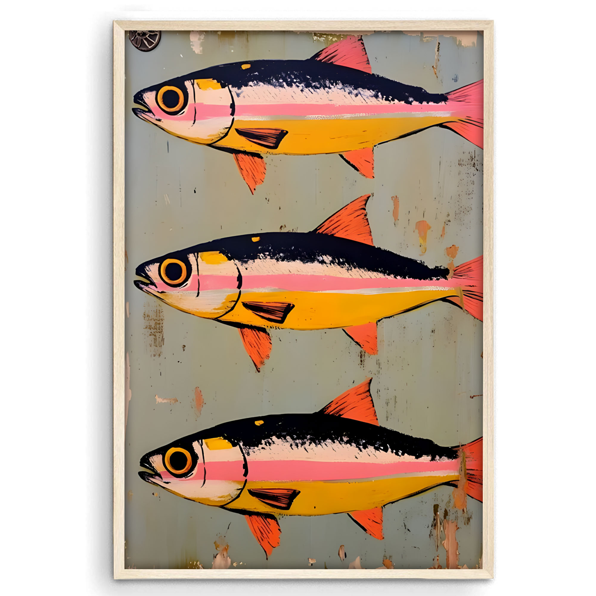 Eastern Print Vintage Style Sardines Poster Retro Kitchen Wall Art ...