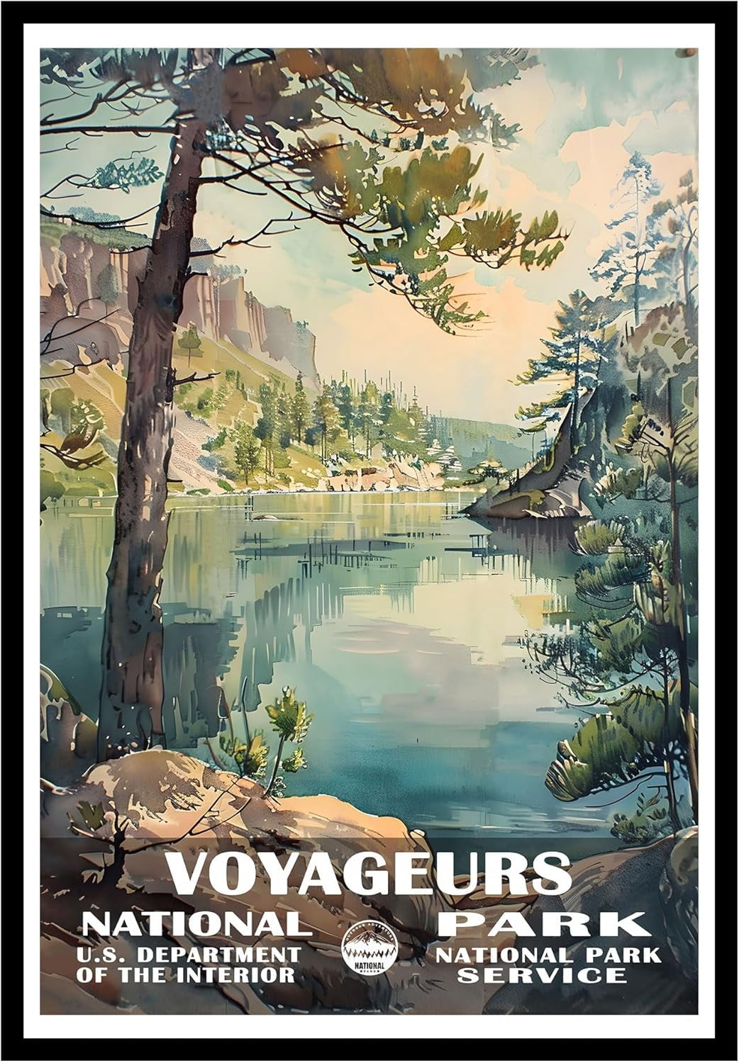 Eastern Print Voyageurs National Park Wall Art, National Parks Abstract ...
