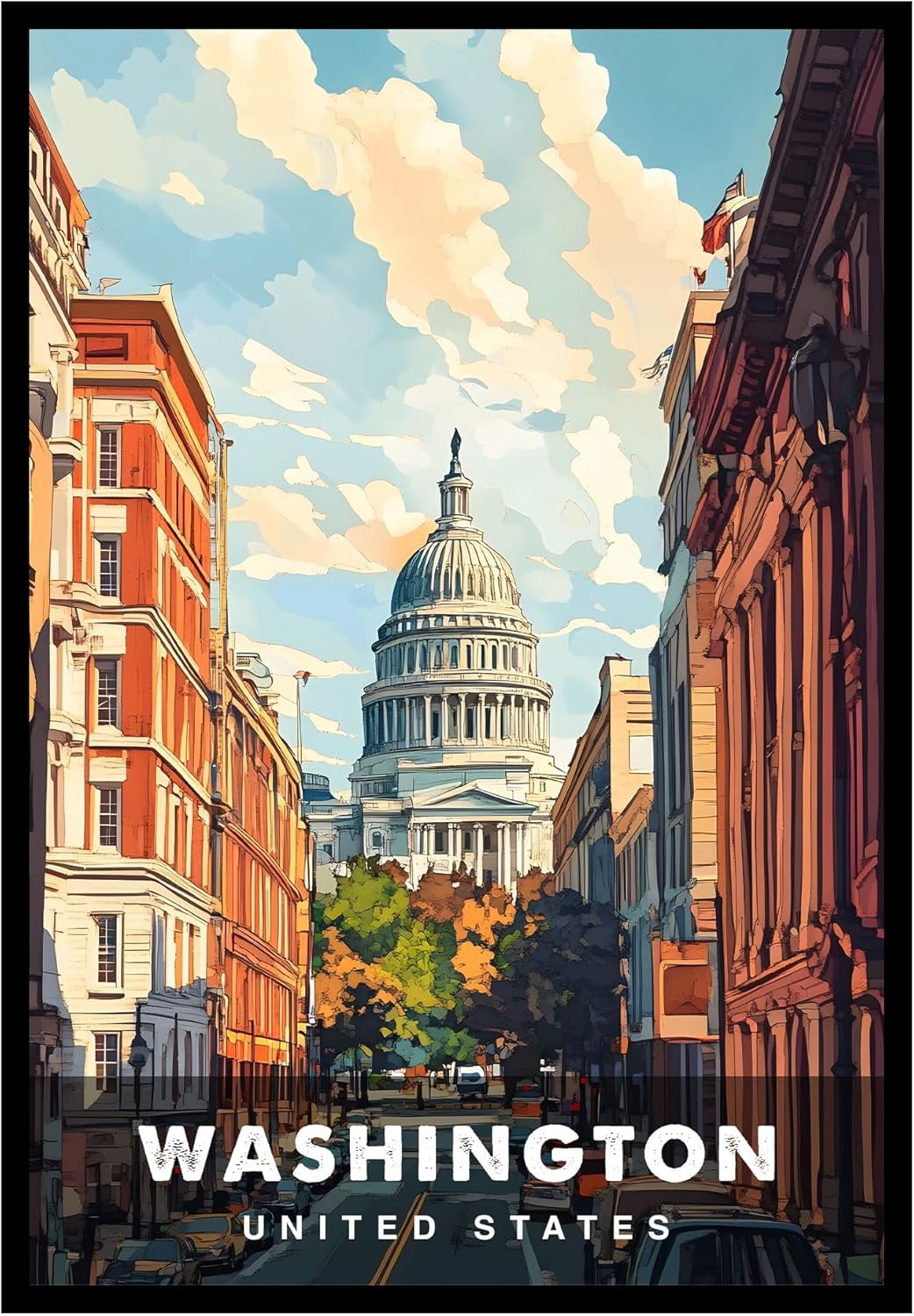 Eastern Print Washington Poster, United States Poster, Washington Wall ...